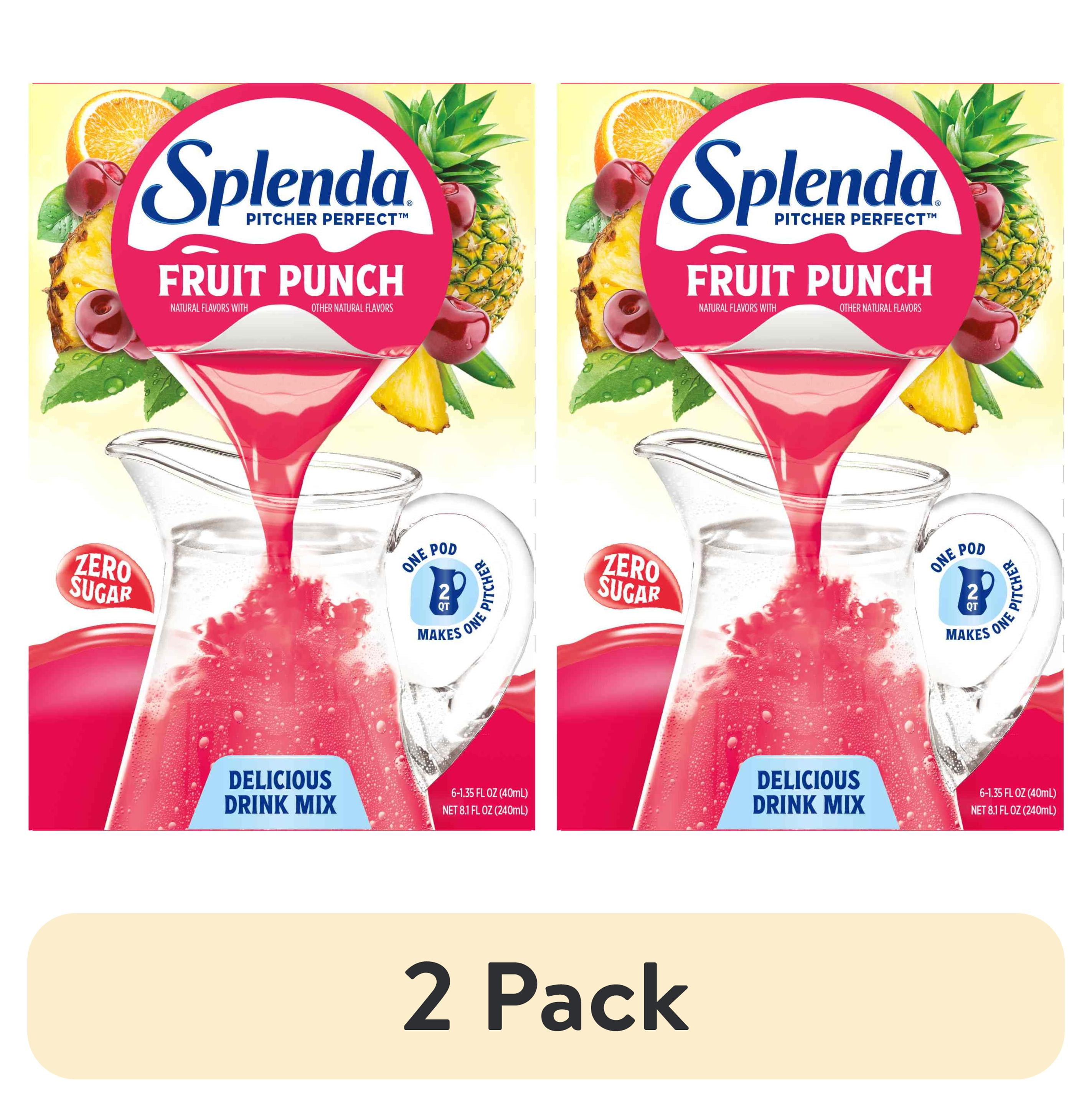 (2 pack) Splenda Pitcher Perfect Zero Sugar Drink Mix, Fruit Punch, 6 ...