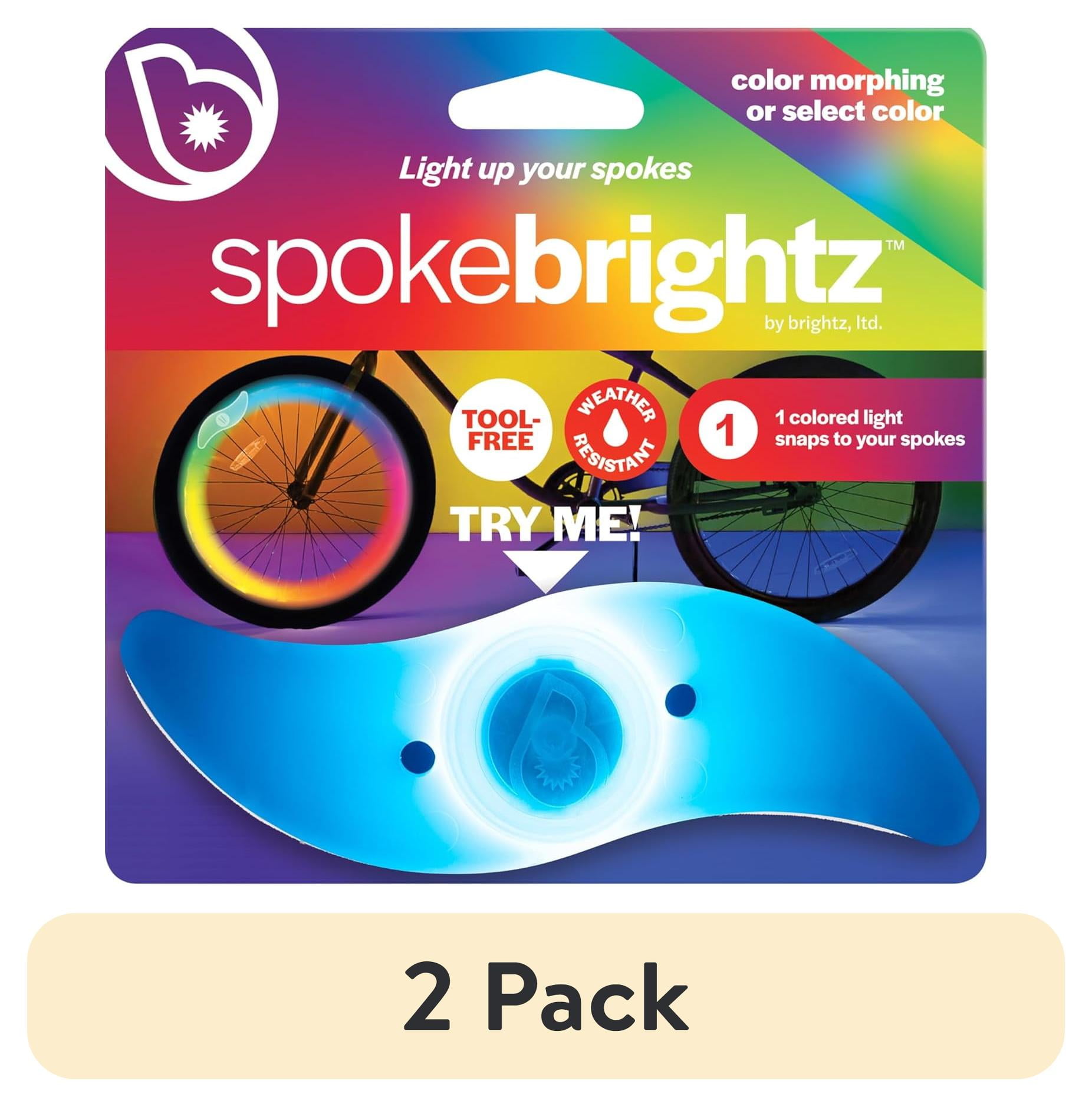 Spoke Brightz Color Morph LED Bike Spoke Light 2 Pack, Tool-Free, 1 ...