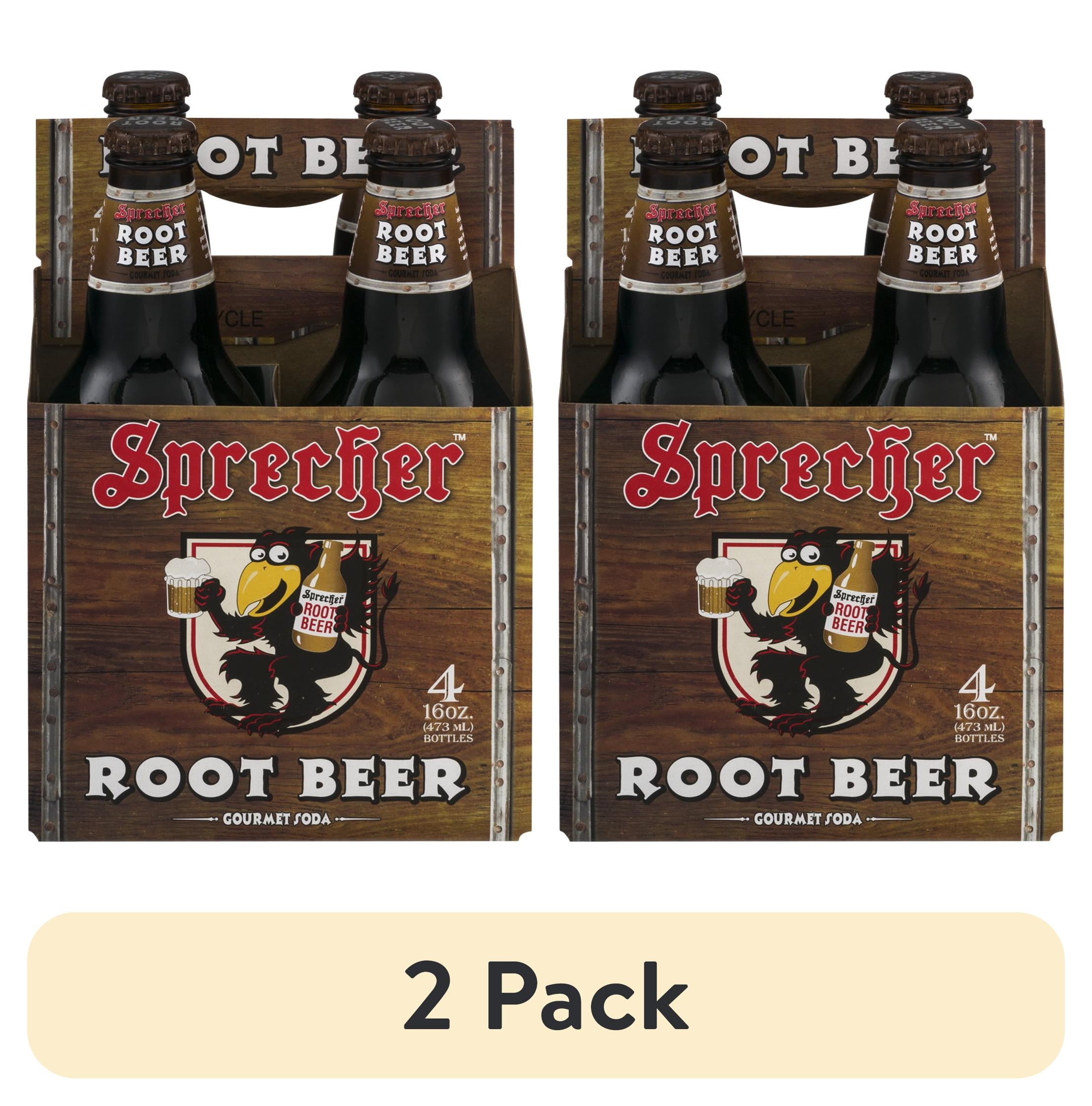 (2 pack) Sprecher Gluten-Free Root Beer Gourmet Soda, 16 fl. oz., 4 ...