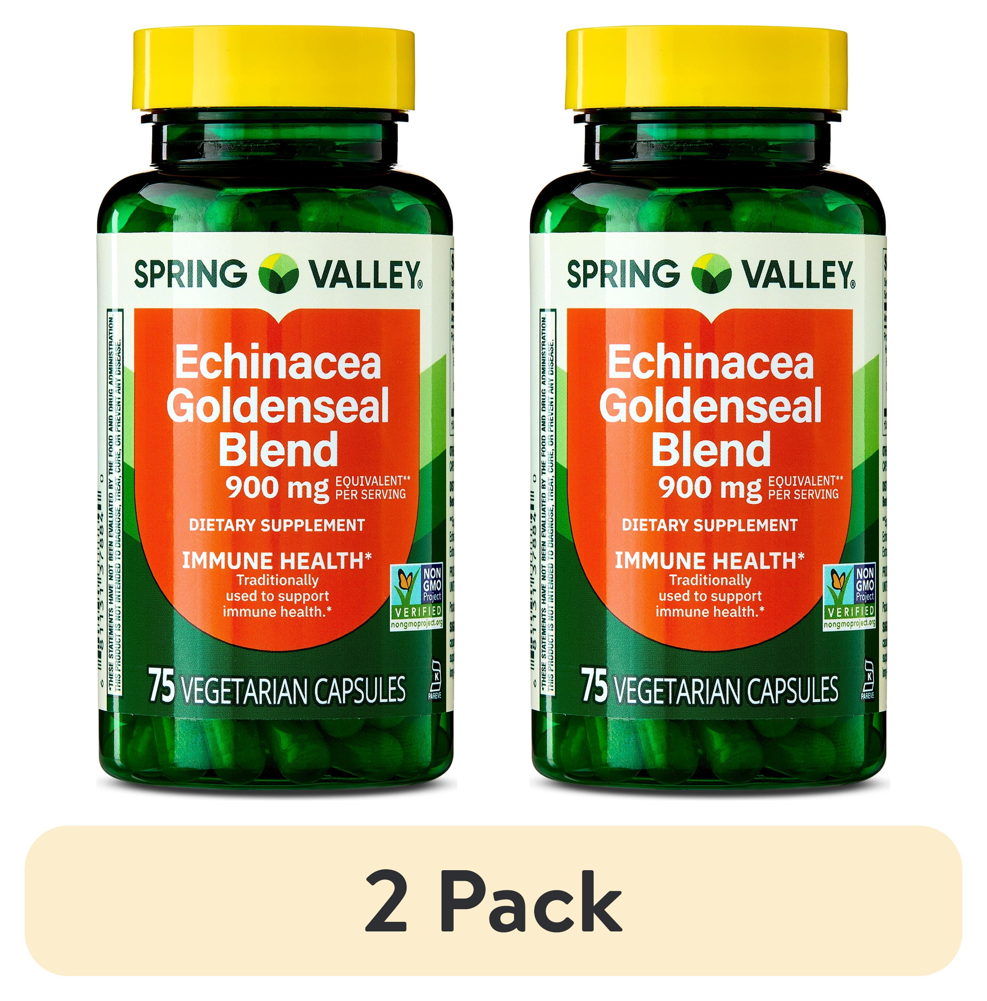 (2 pack) Spring Valley Echinacea Goldenseal Blend Dietary Supplement ...
