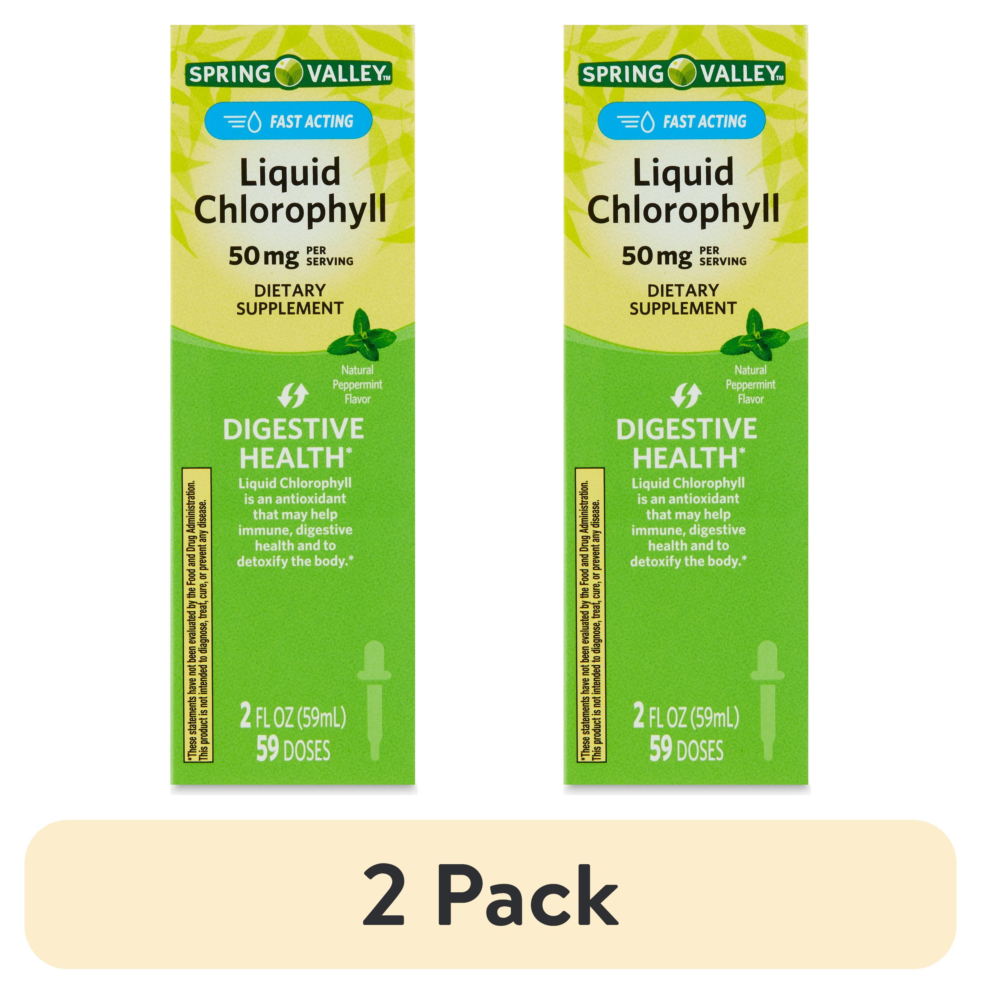 (2 pack) Spring Valley Fast Acting Chlorophyll Digestive Health Dietary ...