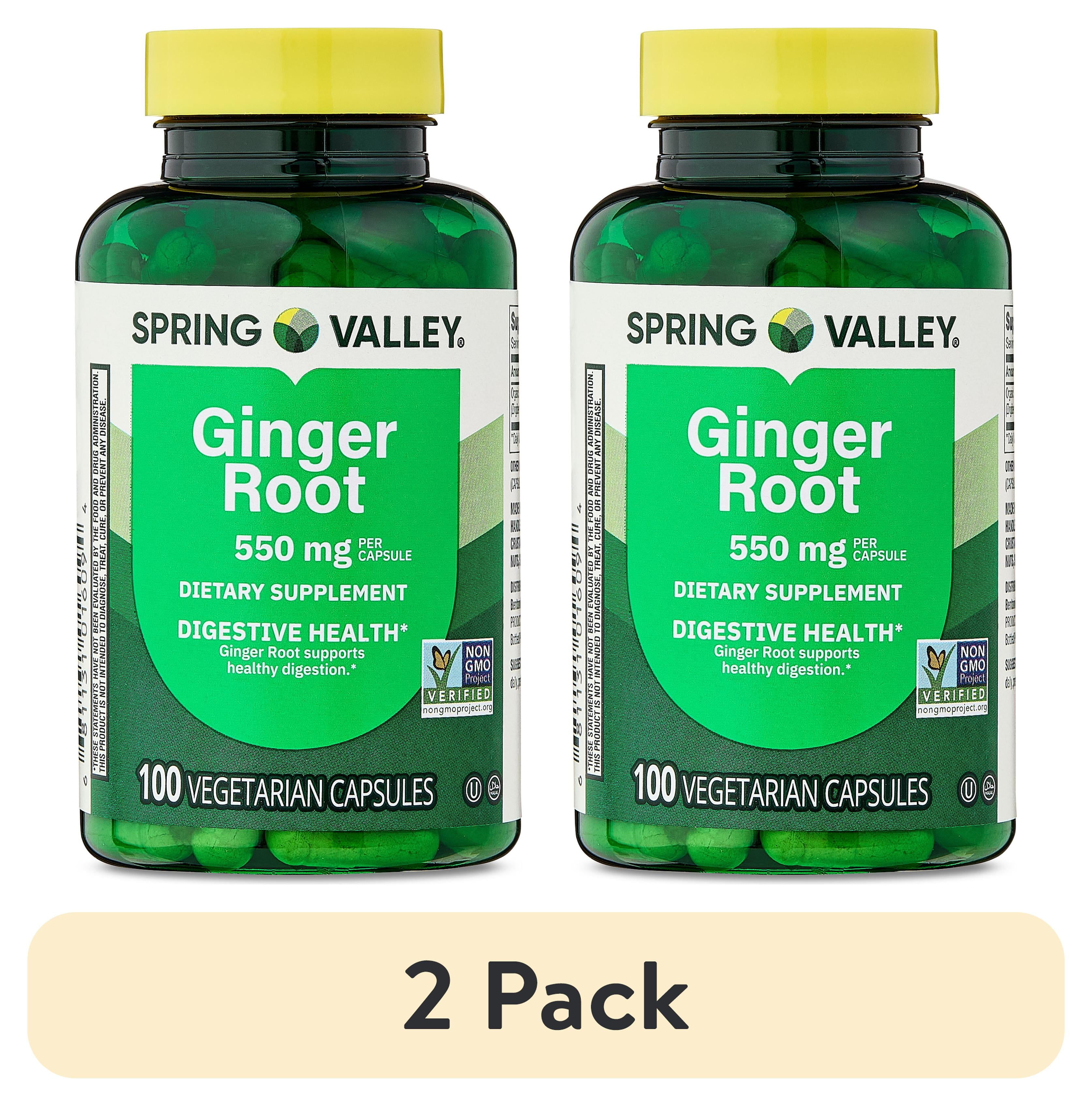(2 pack) Spring Valley Ginger Root Dietary Supplement Capsules for ...