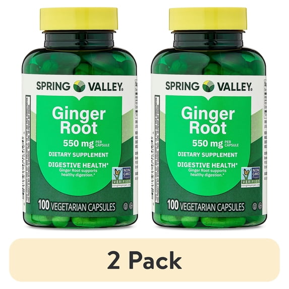(2 pack) Spring Valley Ginger Root Dietary Supplement Capsules for ...