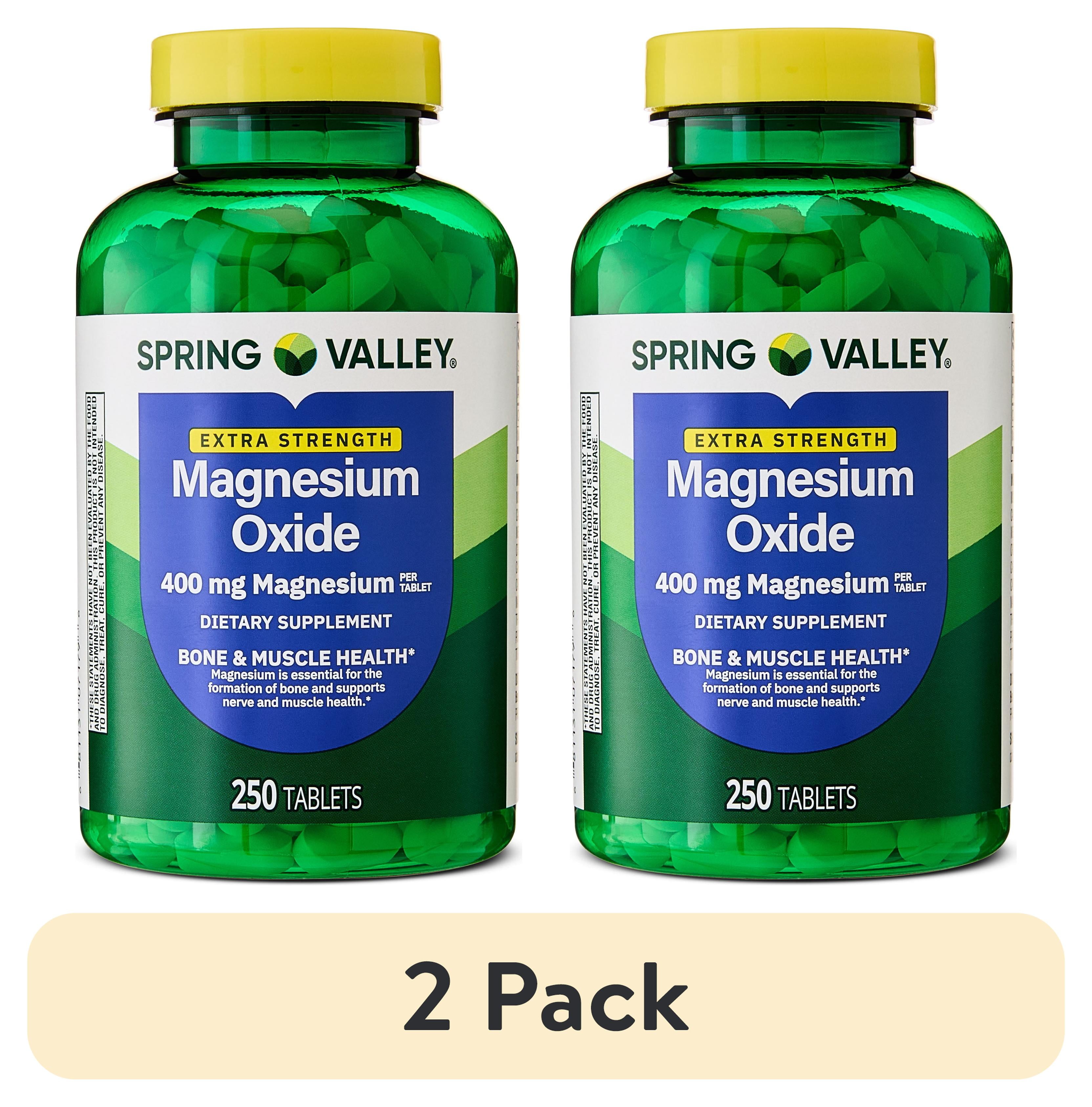 (2 pack) Spring Valley Magnesium Dietary Supplement Tablets for Bone ...