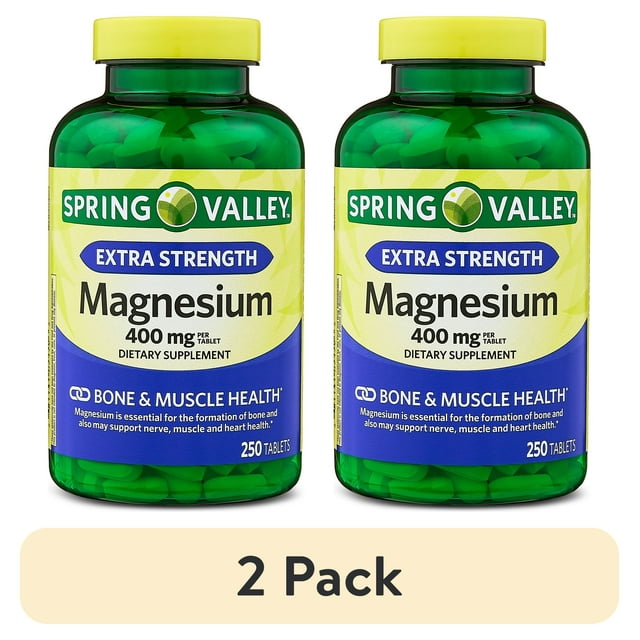 (2 pack) Spring Valley Magnesium Bone & Muscle Health Dietary ...