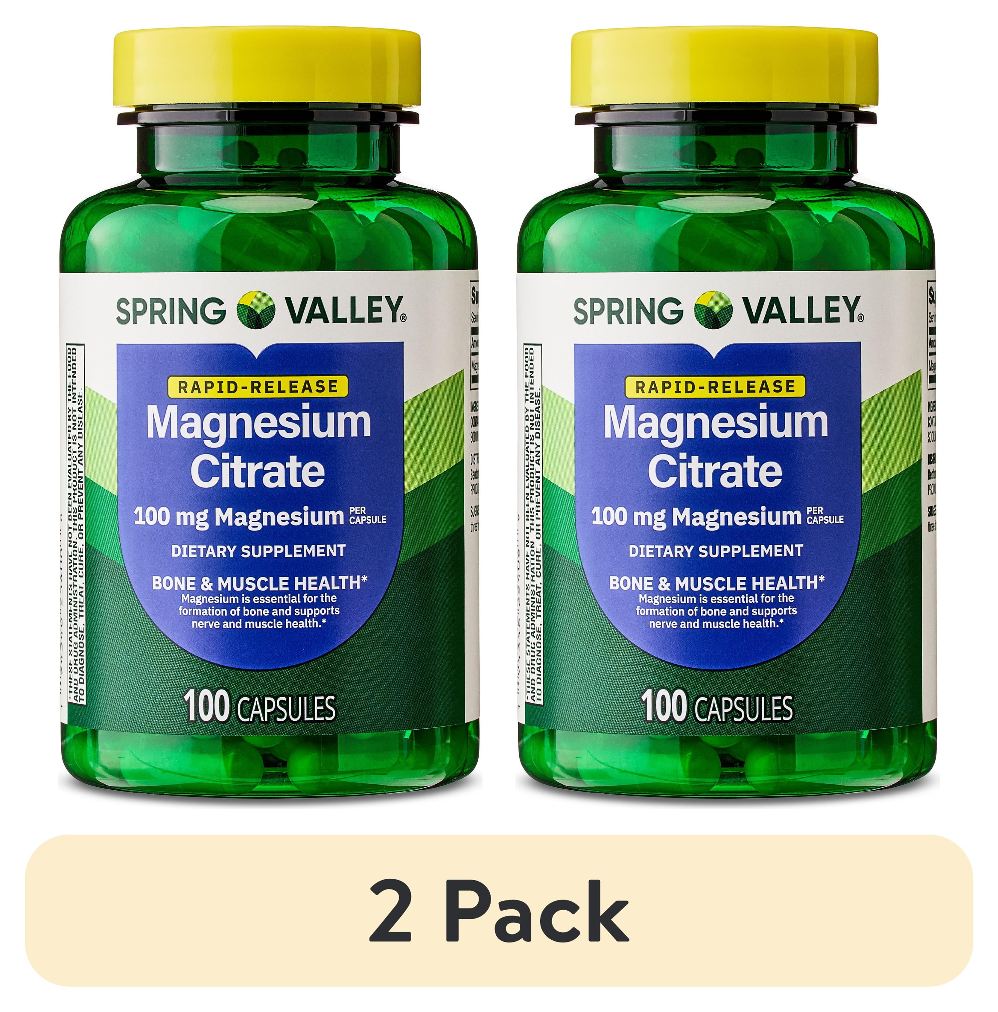 (2 pack) Spring Valley Rapid-Release Magnesium Citrate Bone Health ...