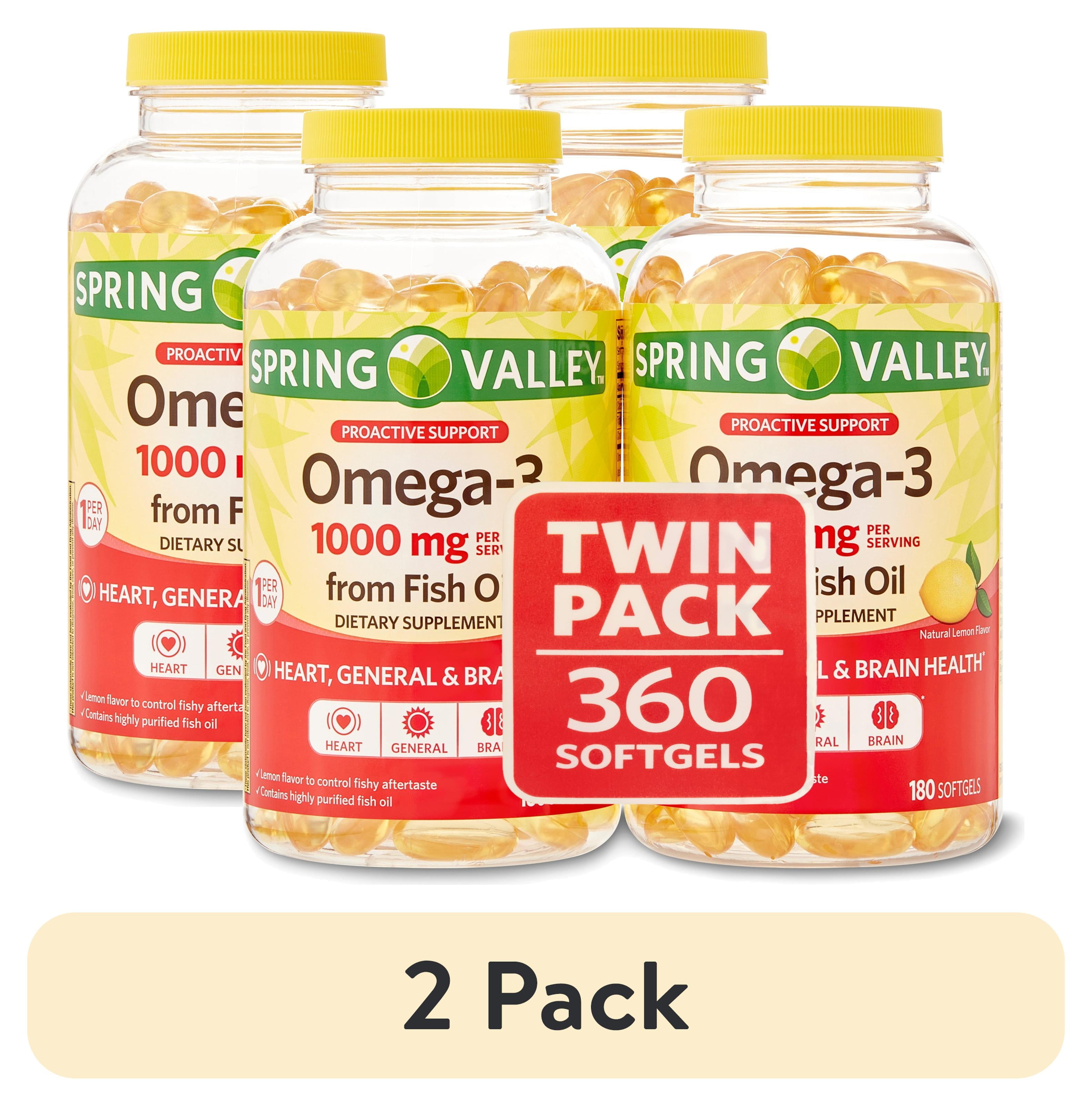 (2 pack) Spring Valley Omega-3 Natural Lemon Flavor Dietary Supplement ...