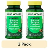 (2 pack) Spring Valley Papaya Enzyme Complex Chewable Tablets Dietary ...