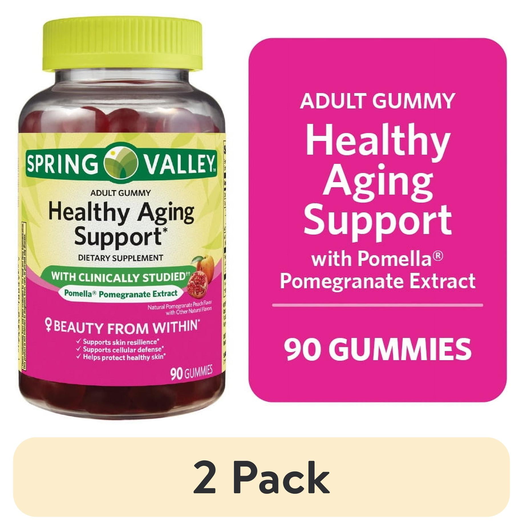 (2 pack) Spring Valley Healthy Aging Support Dietary Supplement Gummies ...