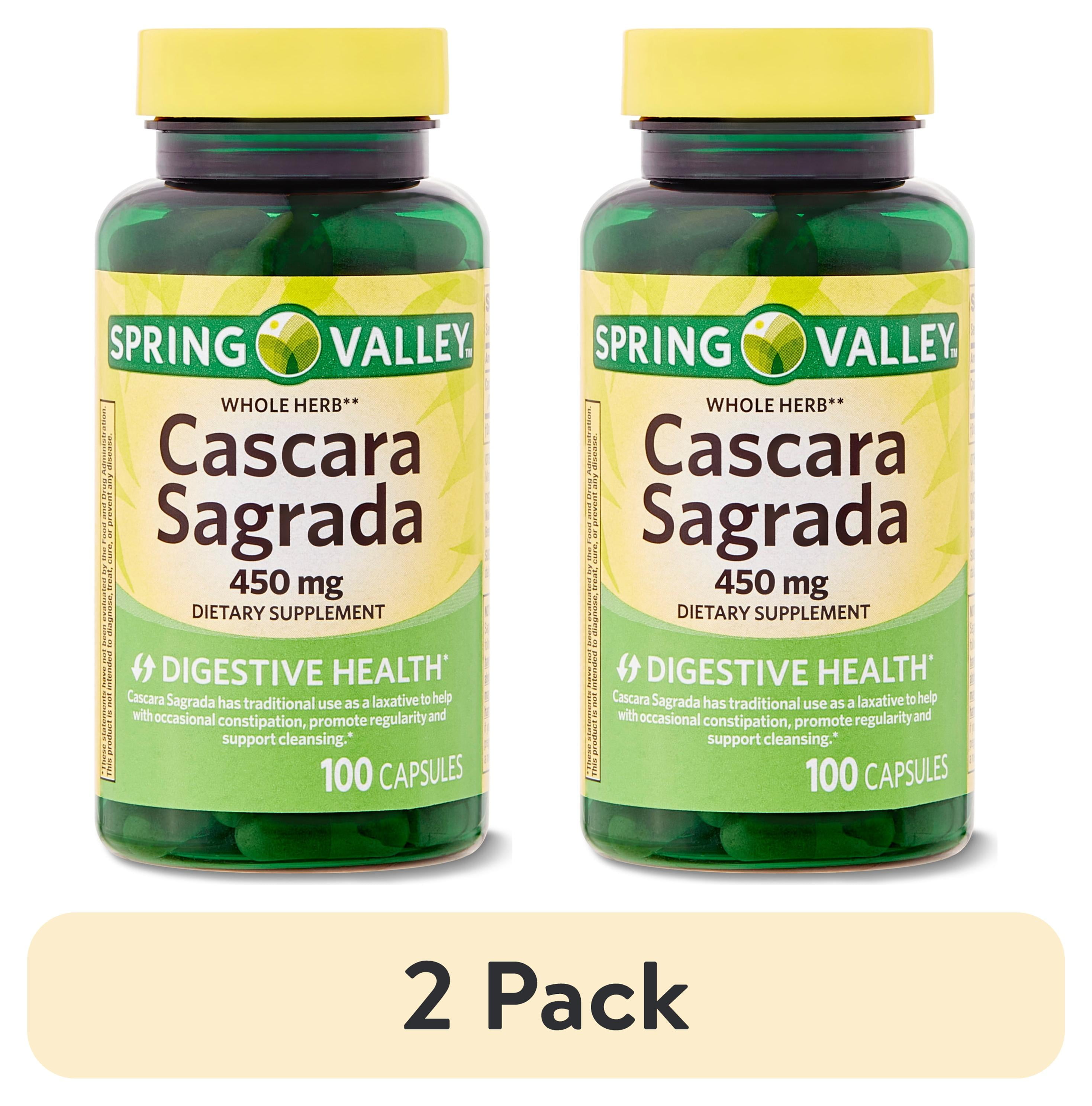 (2 pack) Spring Valley Whole Herb Cascara Sagrada Dietary Supplement ...