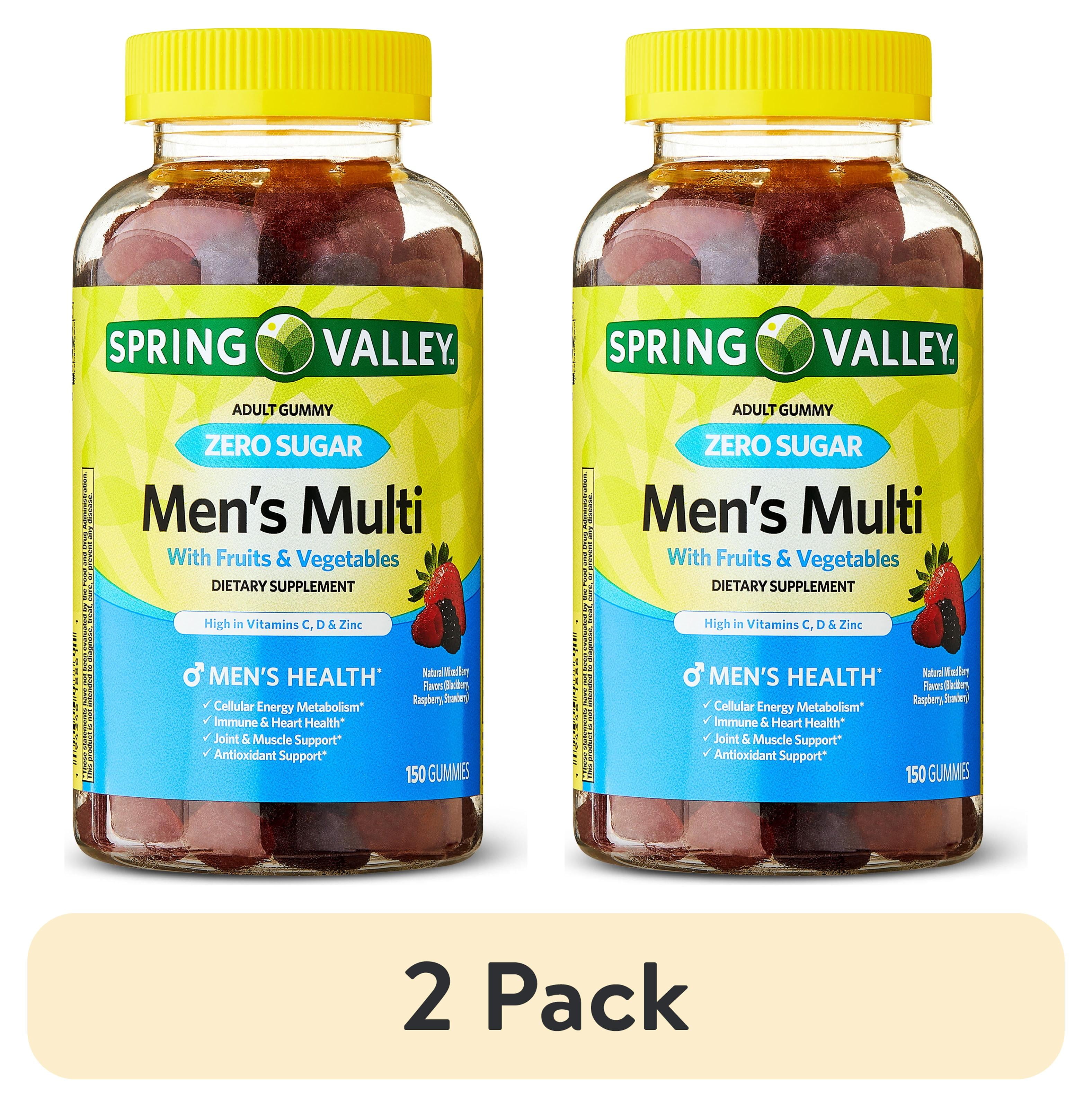 (2 pack) Spring Valley Zero Sugar Men's Multi Gummy, 150 Count ...