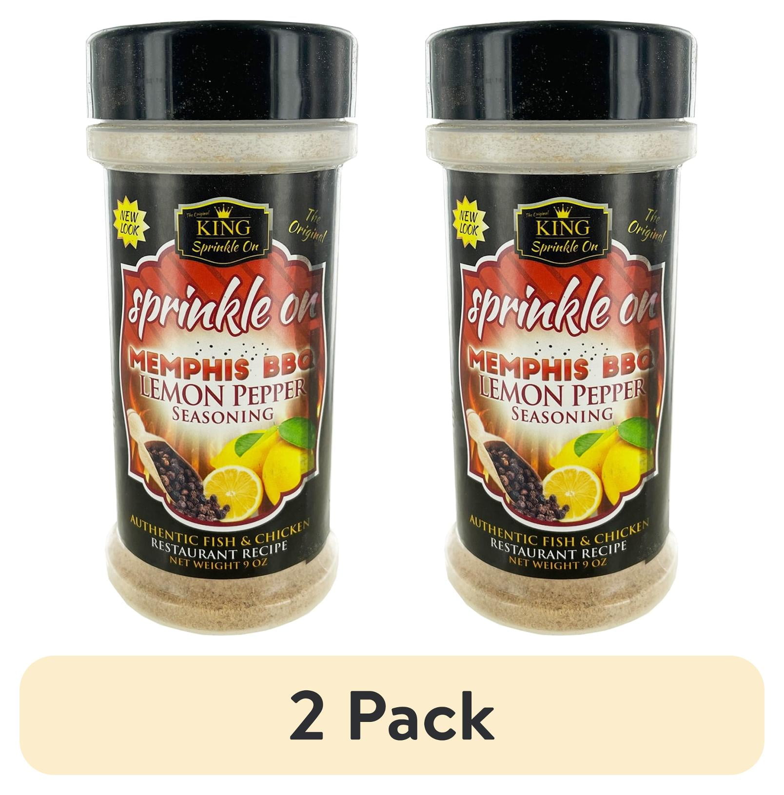 (2 pack) Sprinkle On Memphis BBQ Lemon Pepper Seasoning, 9-Ounce Bottle ...