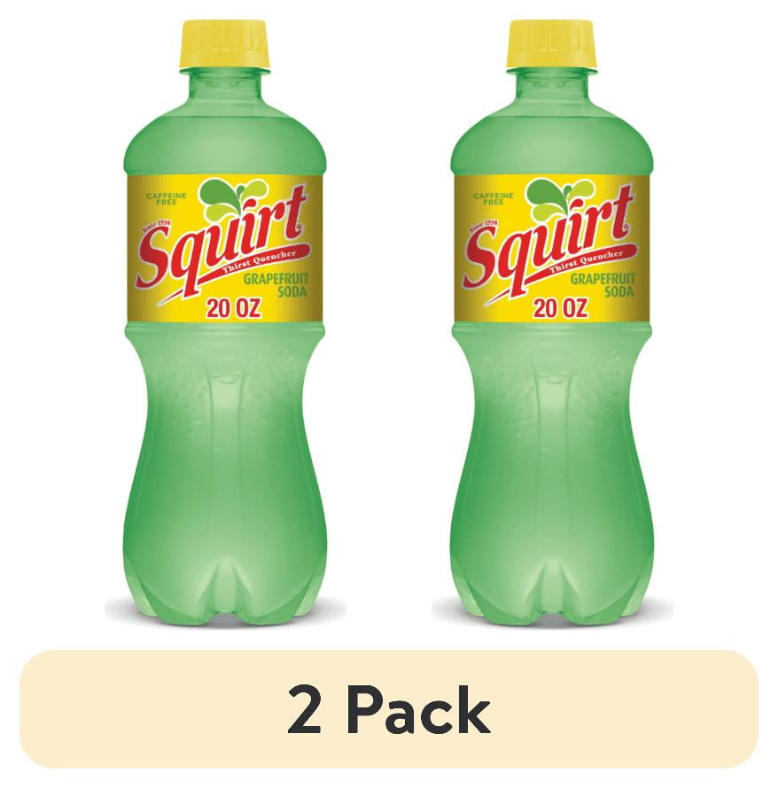 (2 pack) Squirt Caffeine Free Grapefruit Soda Pop, 20 fl oz Bottle (6 ...