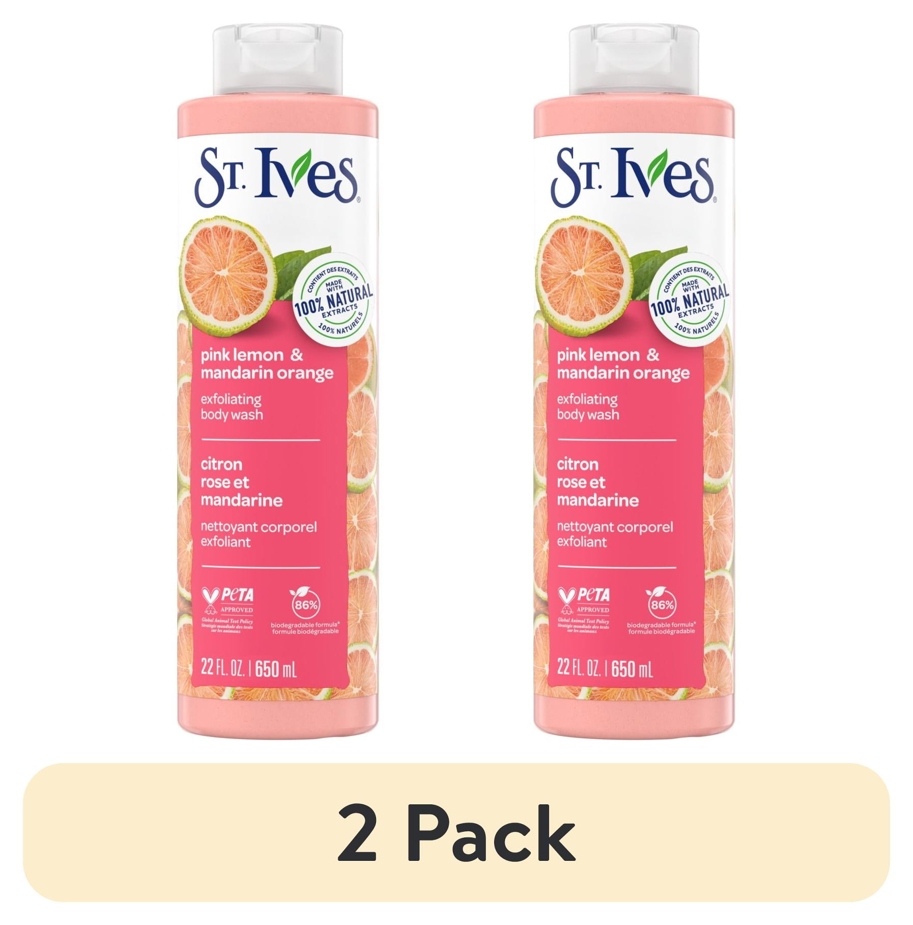 (2 pack) St. Ives Exfoliating Body Wash for Women, Pink Lemon ...
