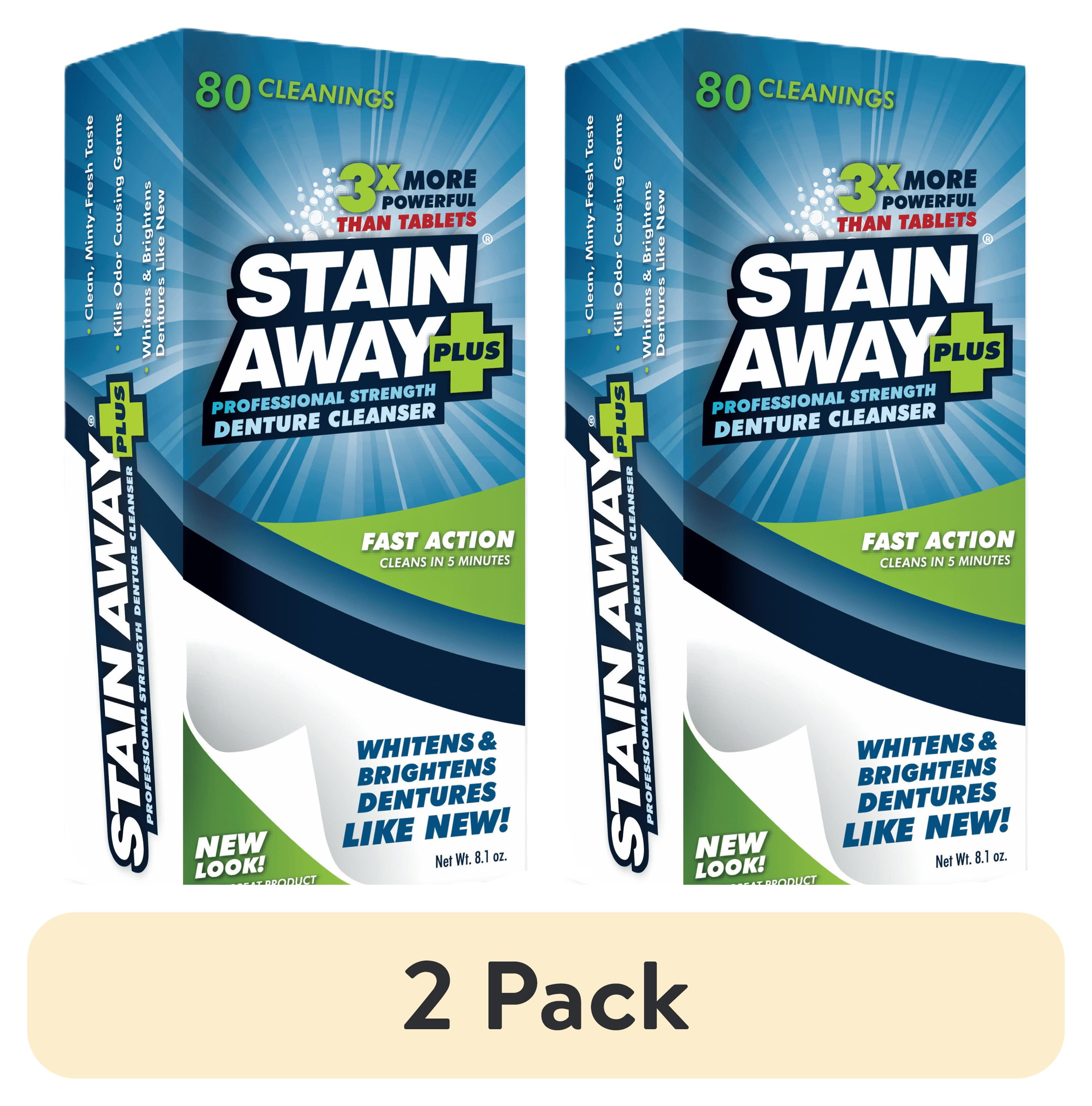 (2 pack) Stain Away Plus Professional Strength Denture Cleanser, 8.10 ...