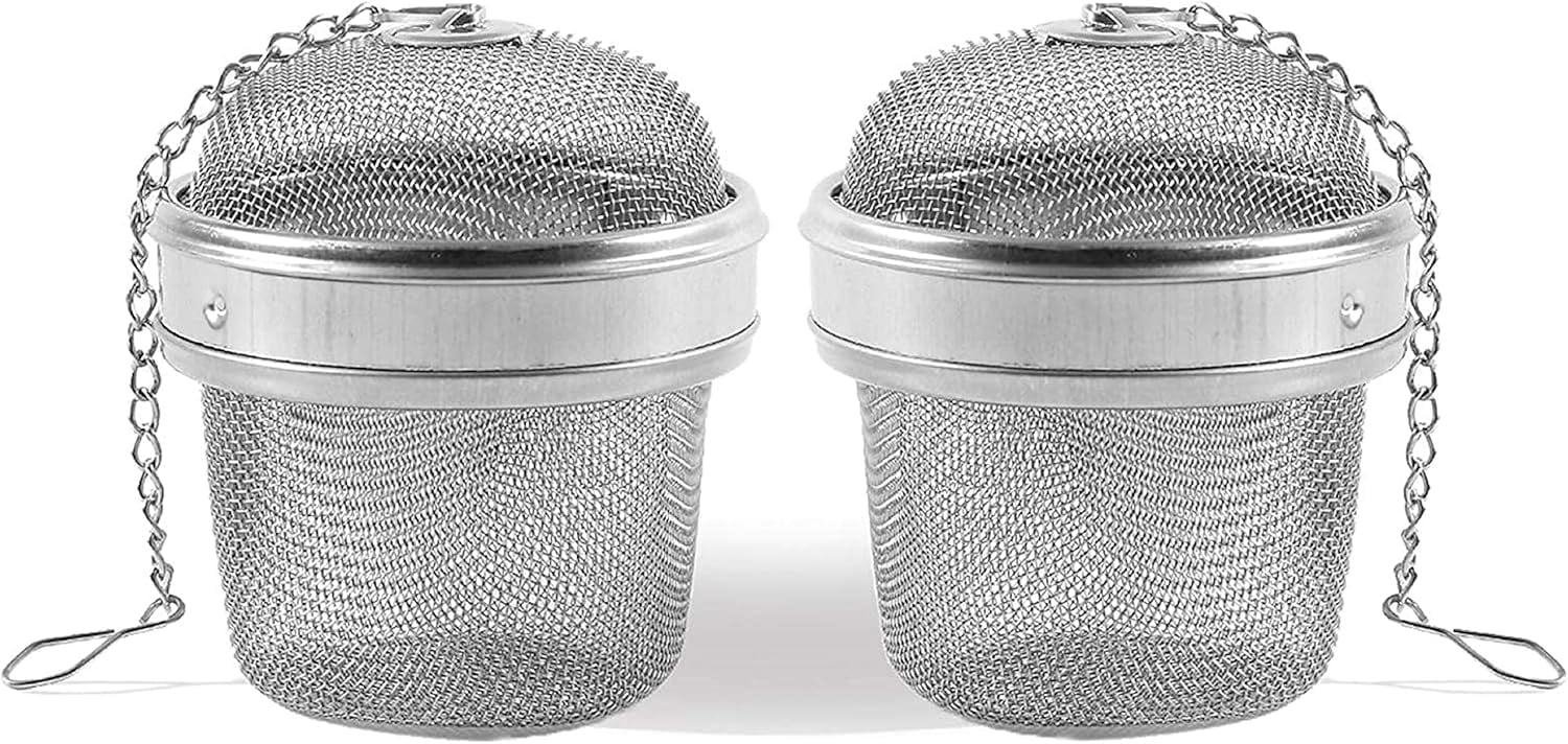 2 pack Stainless Steel 3 Inch Spice Ball Tea Strainer Tea Infuser ...