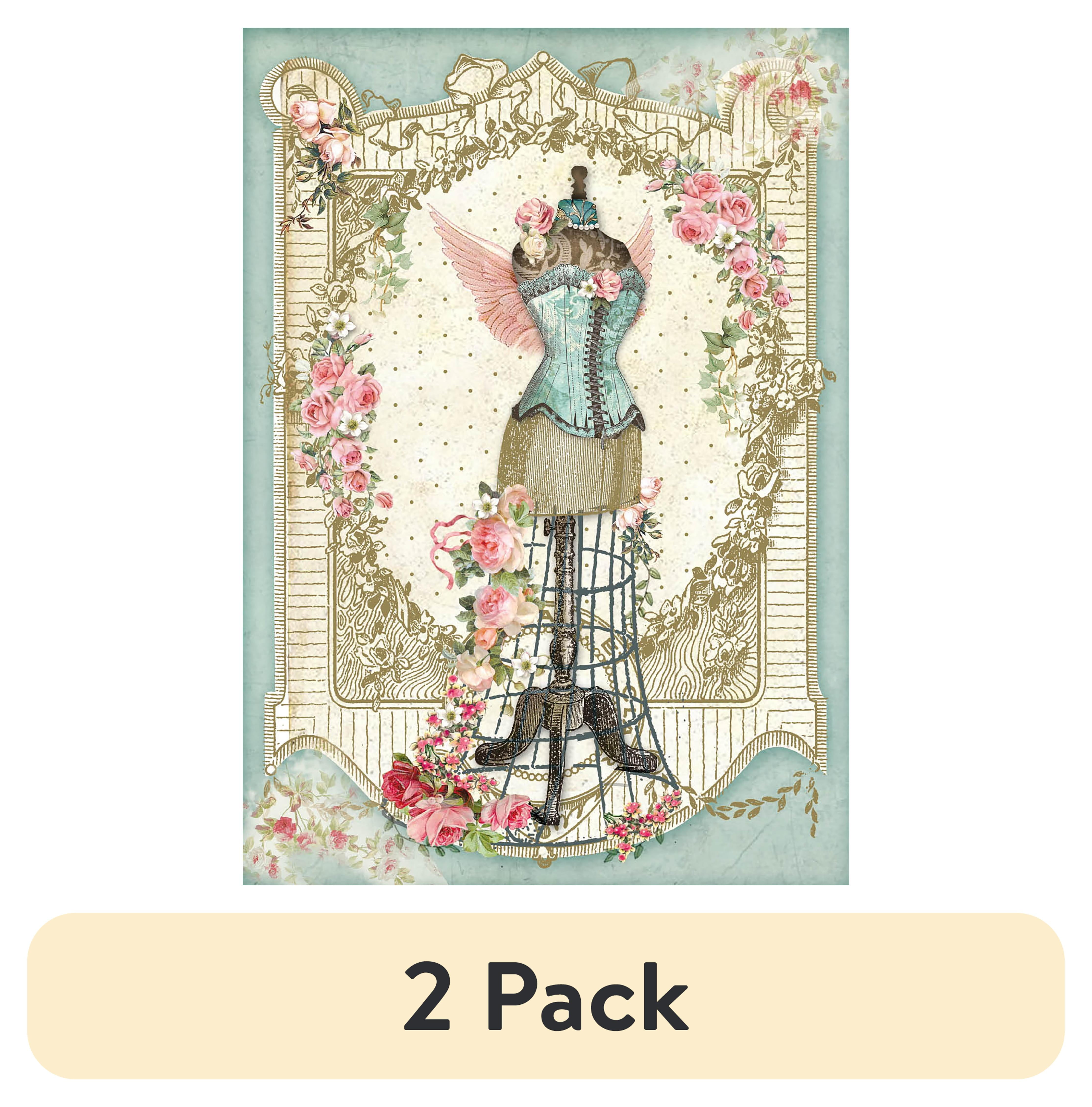 (2 pack) Stamperia Rice Paper Sheet A4-Mannequin W/Flowers - Walmart.com