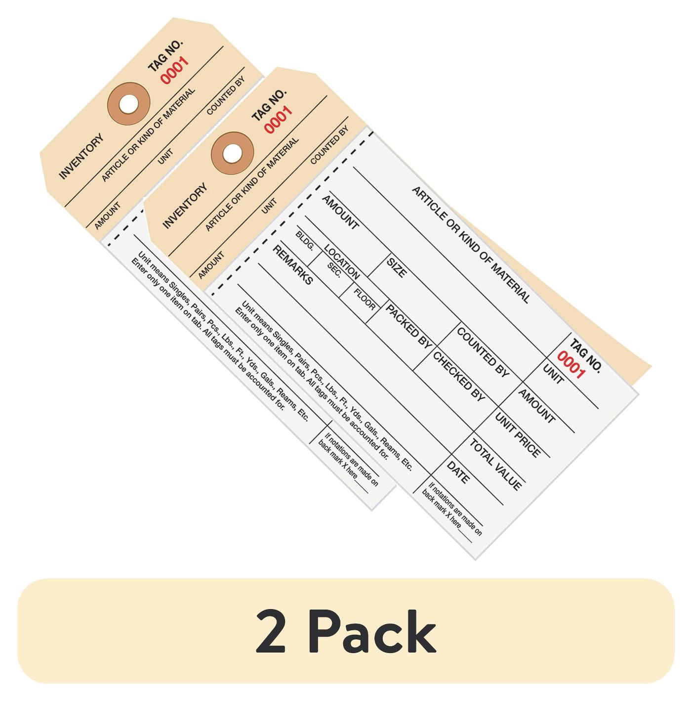 (2 pack) Staples Inventory Tags 2 Part Carbonless Stub Style #8 (1000 ...