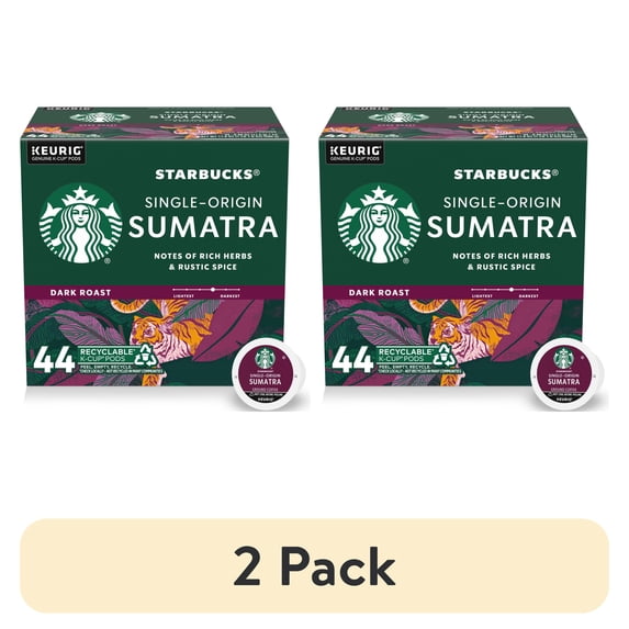 (2 pack) Starbucks Sumatra Dark Roast K-Cup Coffee Pods, 44 Count K ...