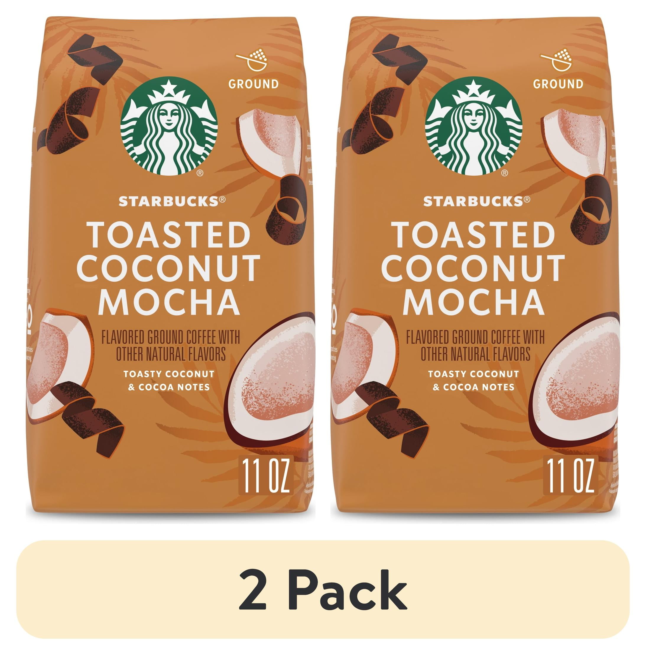 (2 pack) Starbucks Toasted Coconut Mocha Flavored Ground Coffee, 100% ...