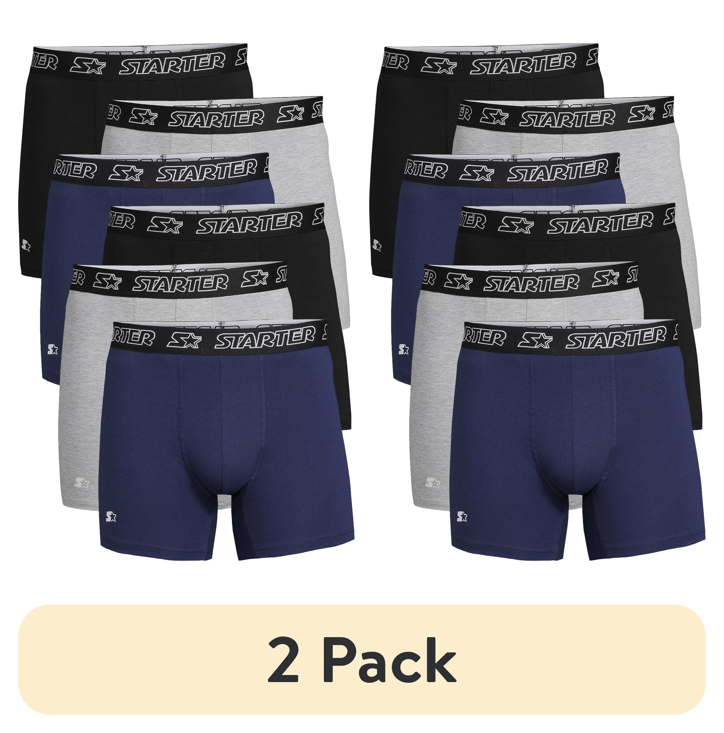 (2 pack) Starter Men's and Big Men’s Stretch Cotton Boxer Briefs, 6 ...
