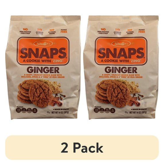(2 pack) Stauffer's SNAPS Ginger Cookies, 14oz Shelf-Stable Bag ...