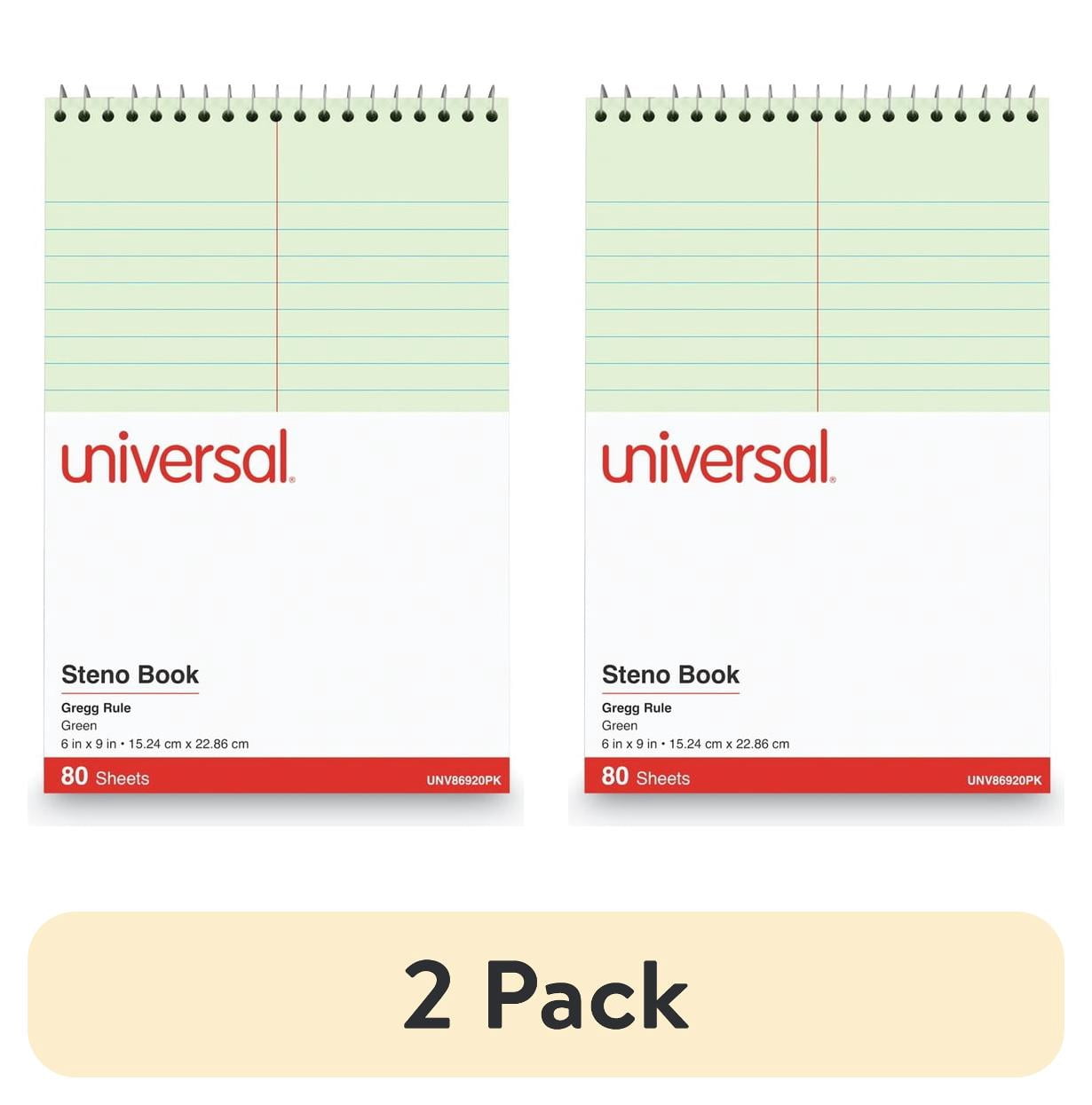 (2 pack) 80-Sheet Gregg Rule 6 in. x 9 in. Steno Books - Green Tint (6 ...