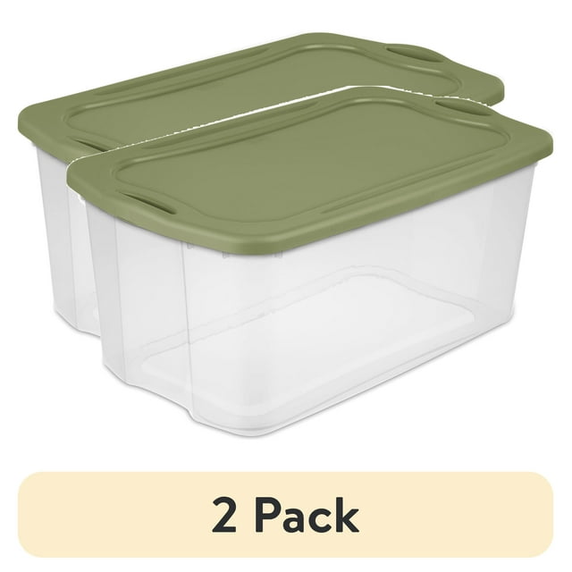 (2 pack) Sterilite Extra Large Storage Bin, 120 Quart EZ Carry Clear ...