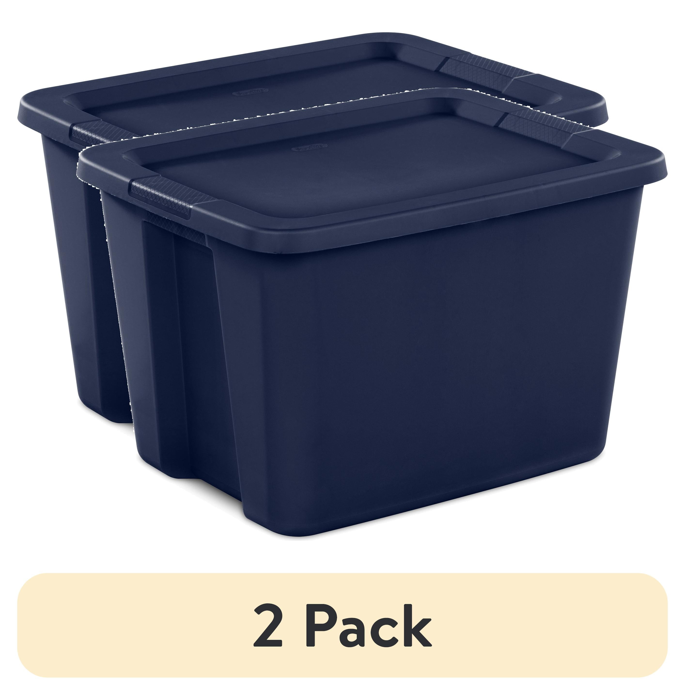 (2 pack) Sterilite 18 Gallon Tote Box Plastic, Blue Cove - Walmart.com