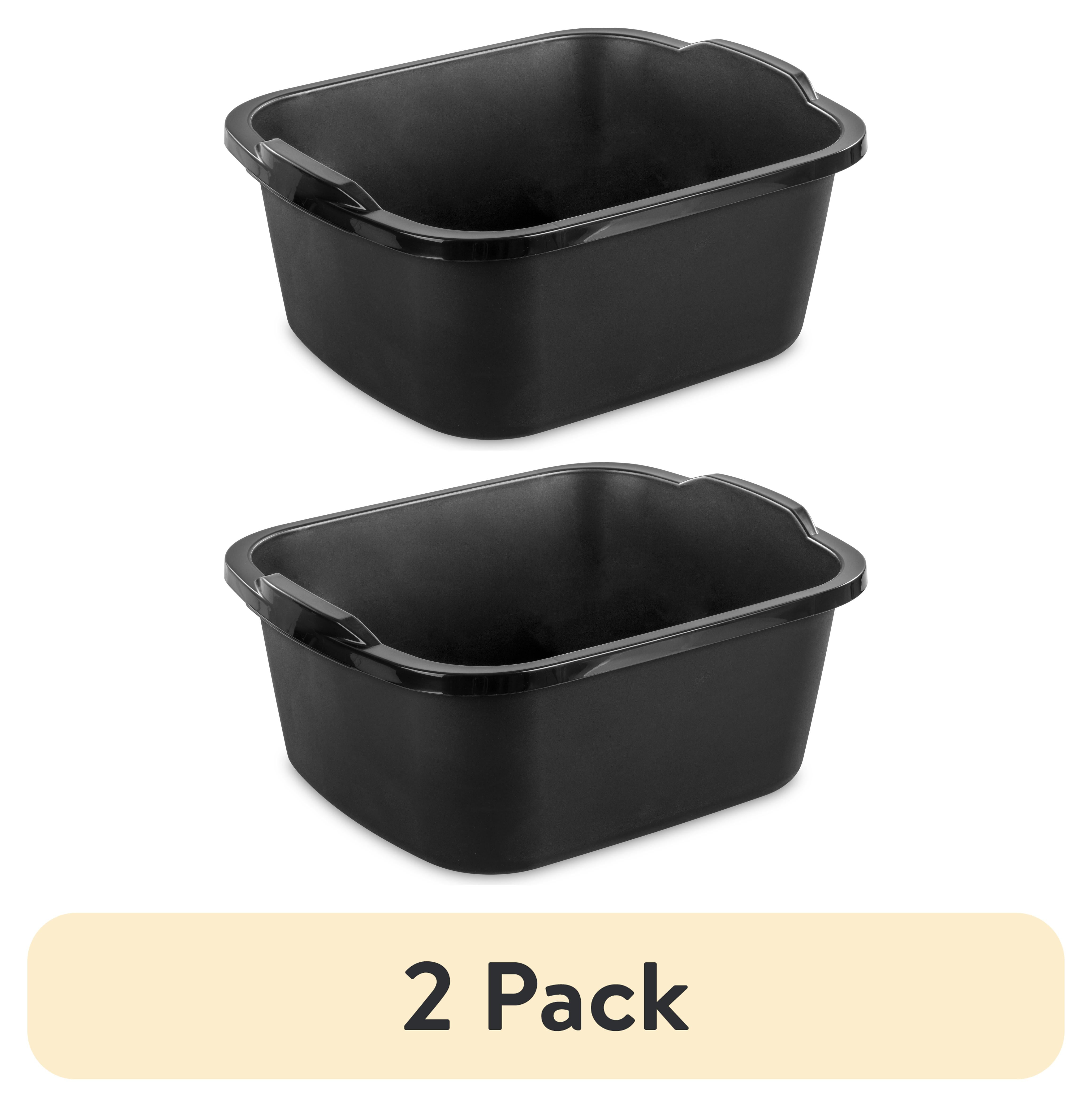 (2 pack) Sterilite 18 Qt. Dishpan, Multi-Purpose Plastic Wash Tub ...