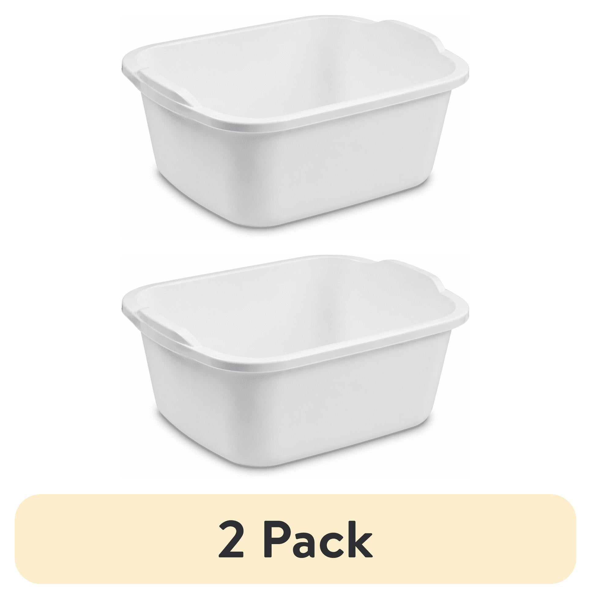 (2 pack) Sterilite 18 Qt. Dishpan, Multi-Purpose Plastic Wash Tub ...
