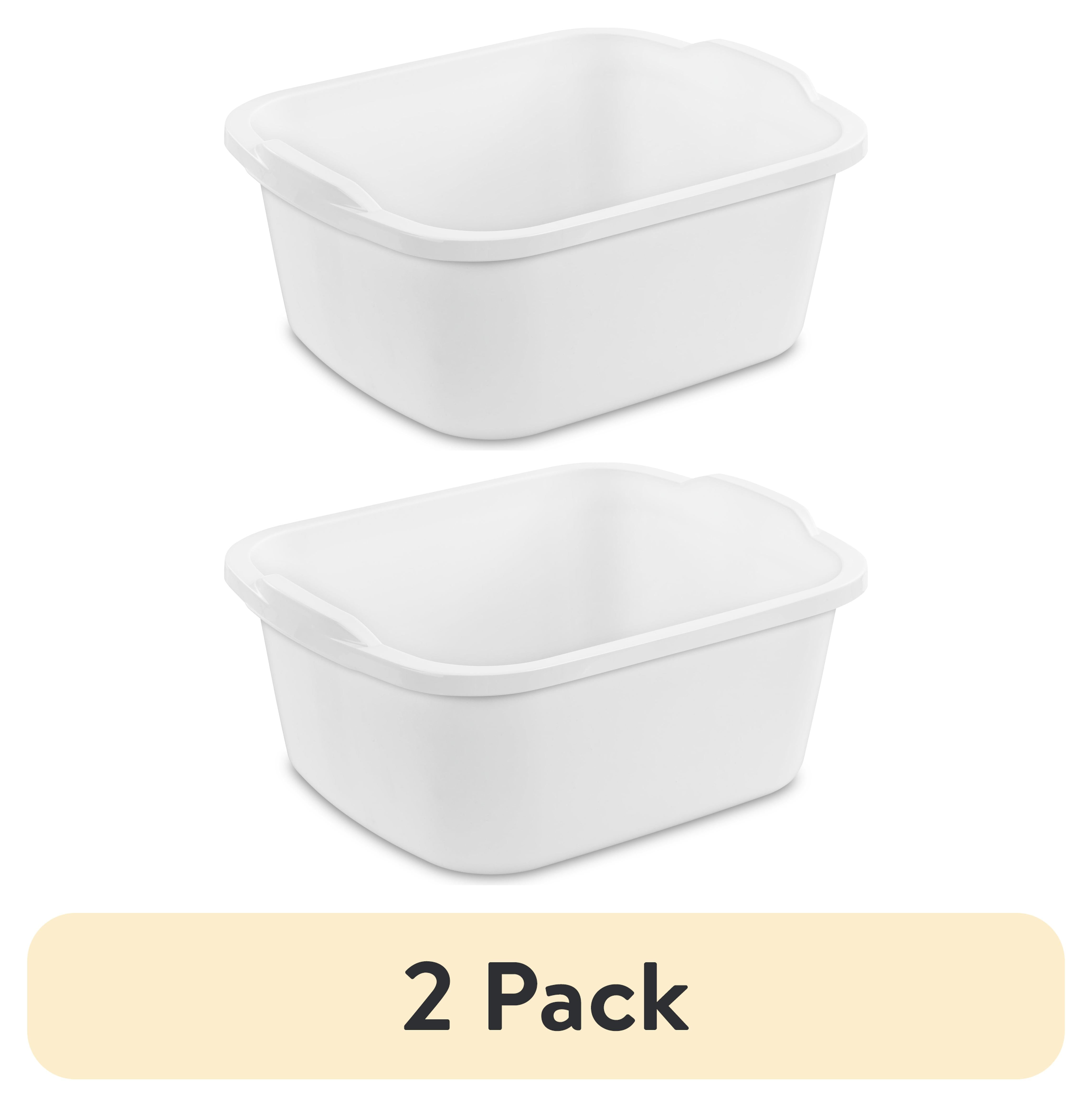 (2 pack) Sterilite 18 Qt. Dishpan, Multi-Purpose Plastic Wash Tub ...