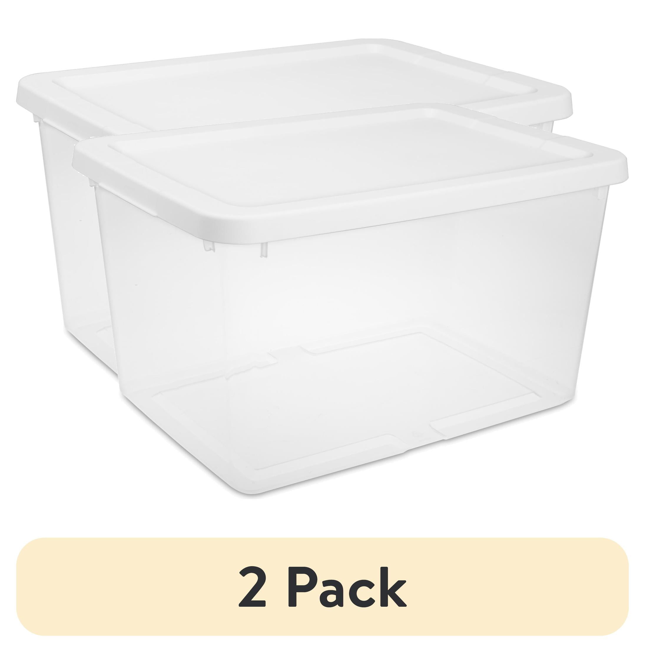 (2 pack) Sterilite Small Storage Bin, 20 Quart Clear Plastic Storage ...