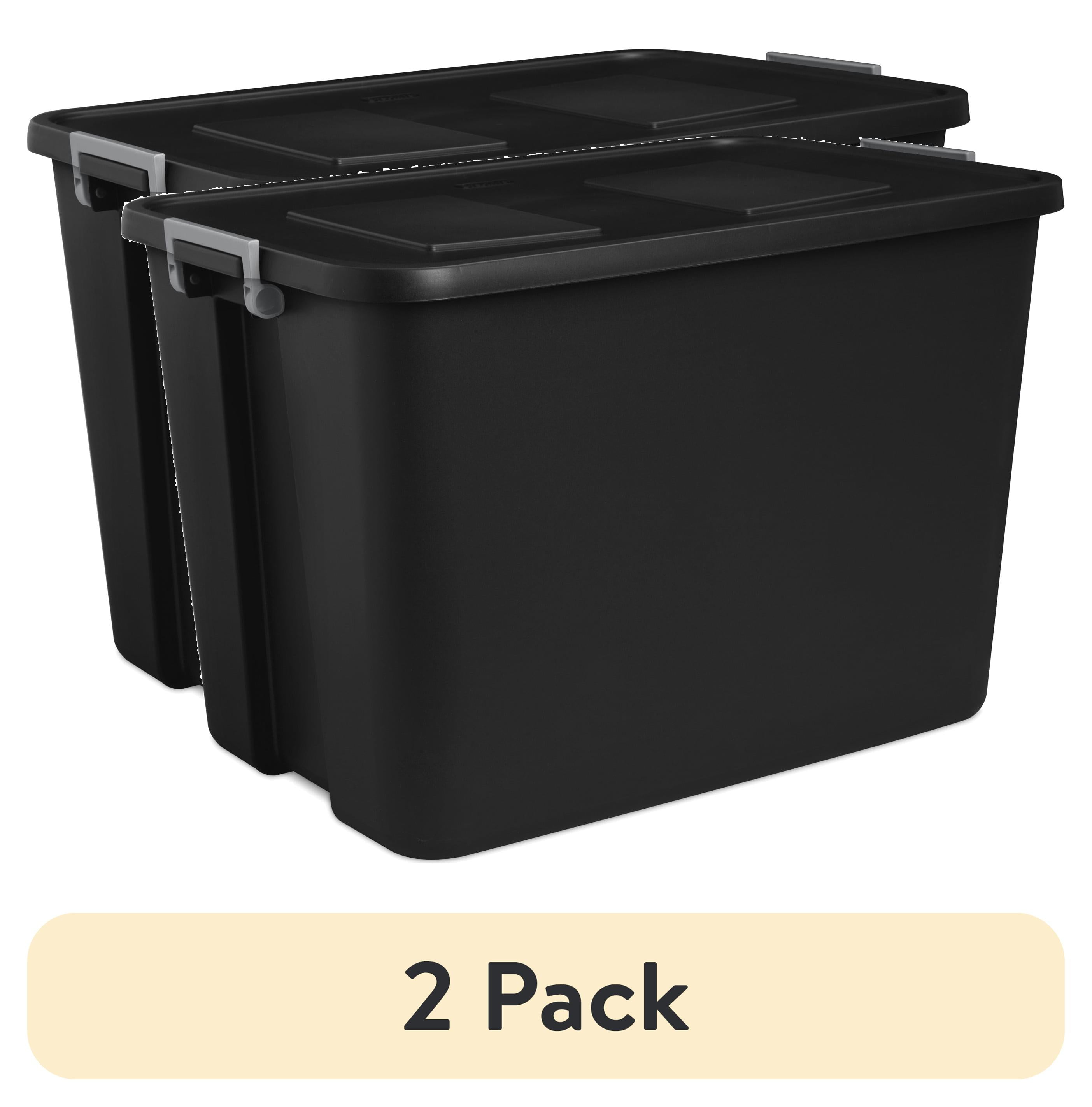 (2 pack) Sterilite 32 Gallon Latch Tote Plastic, Black - Walmart.com