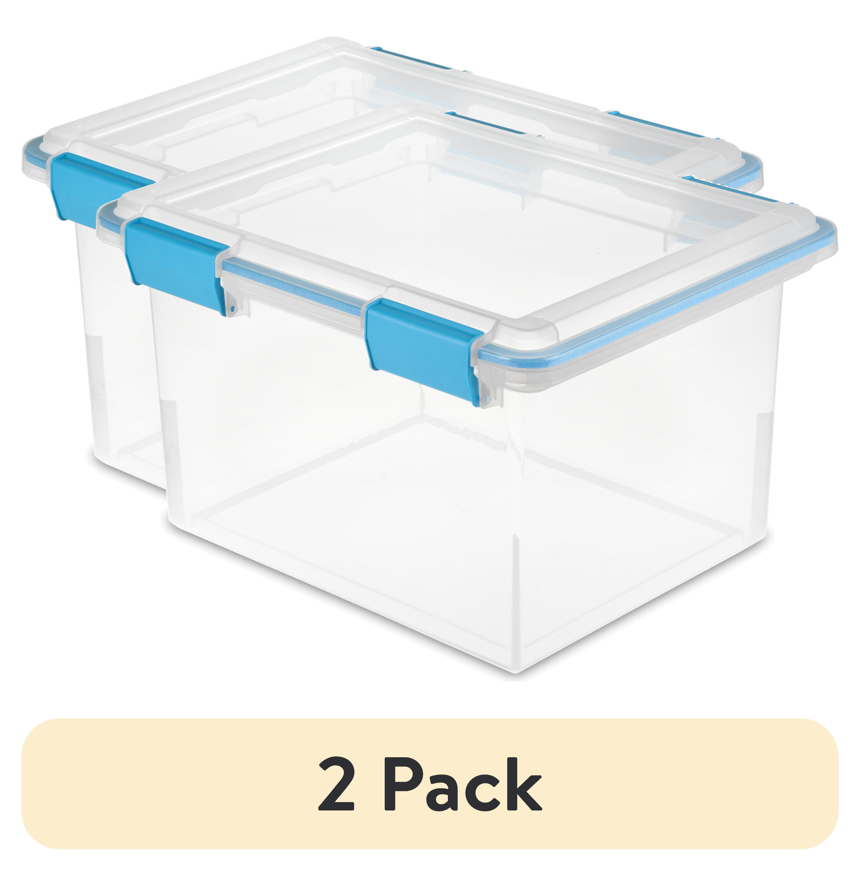 (2 pack) Sterilite 32 Quart Gasket Box, Weather-Resistant Clear File ...