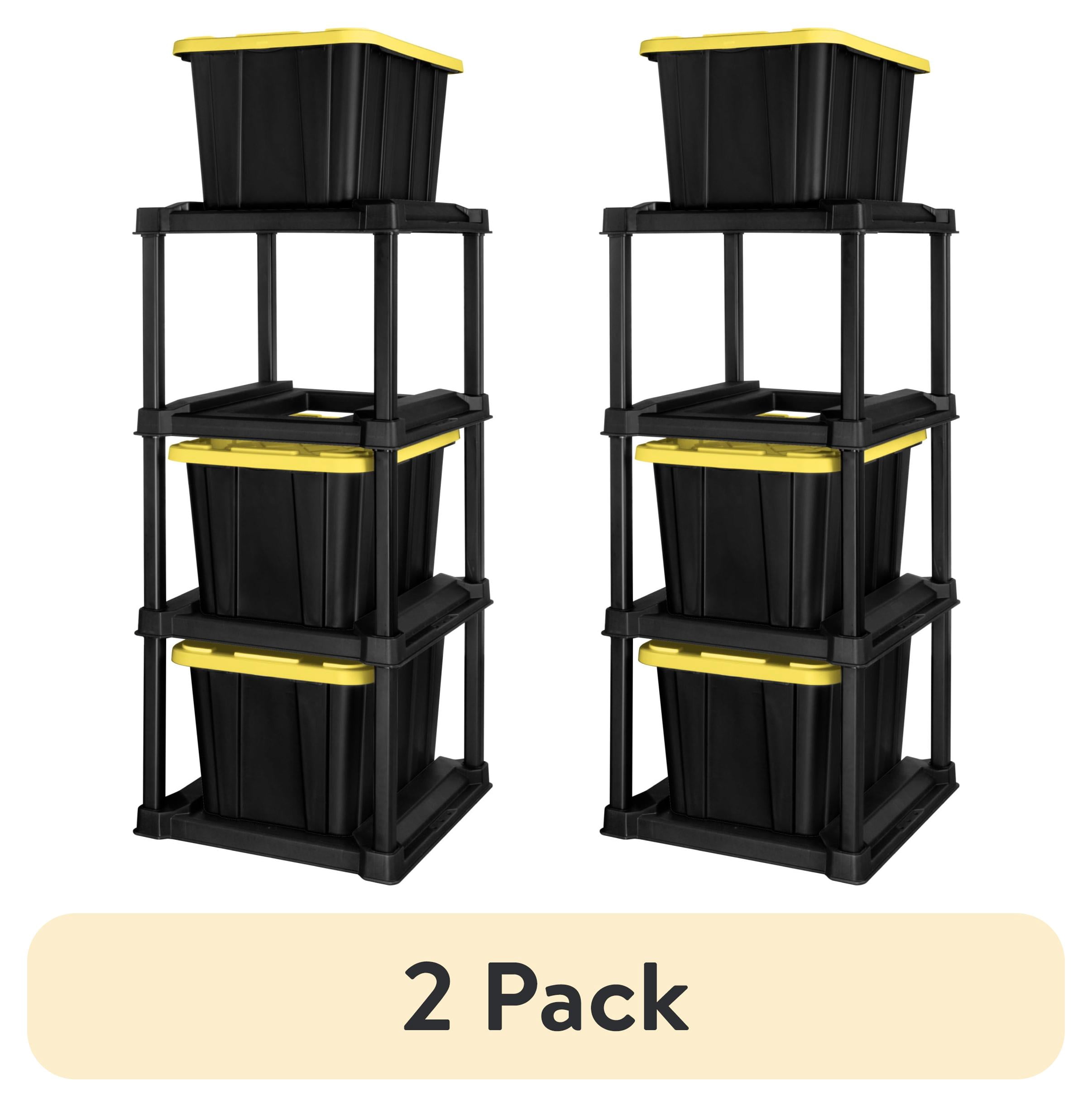 (2 pack) 4 Tier Tote Rack, Holds Four 27 Gallon Industrial Storage ...
