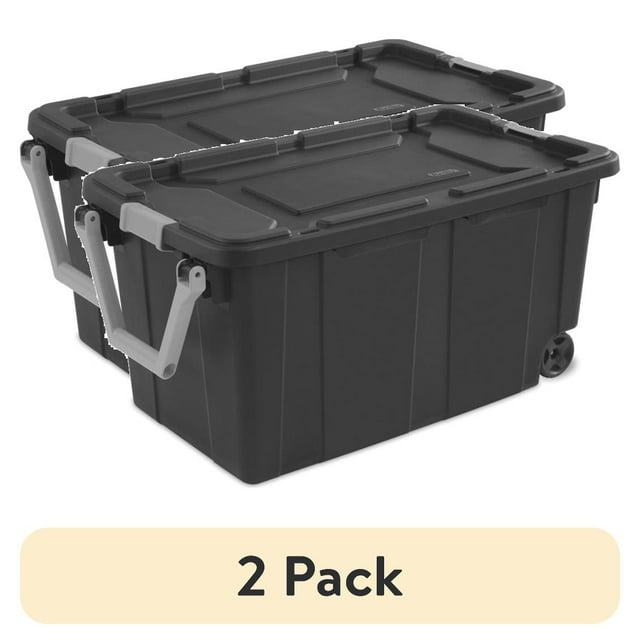 (2 pack) Sterilite Extra Large Storage Bin, 40 Gallon Wheeled Plastic ...