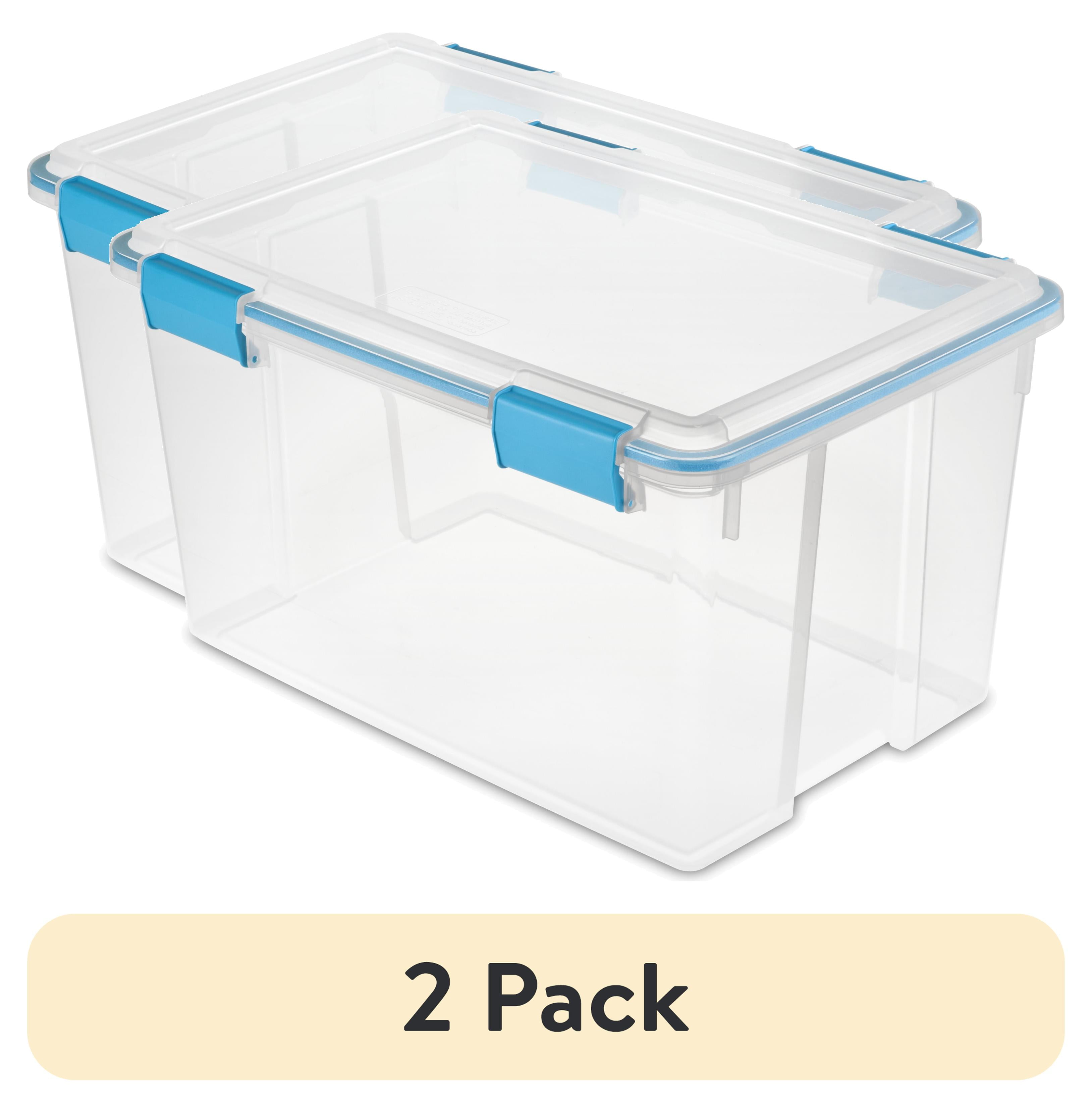 (2 pack) Sterilite Gasket Box, 54 Quart Clear Weather-Resistant Plastic ...