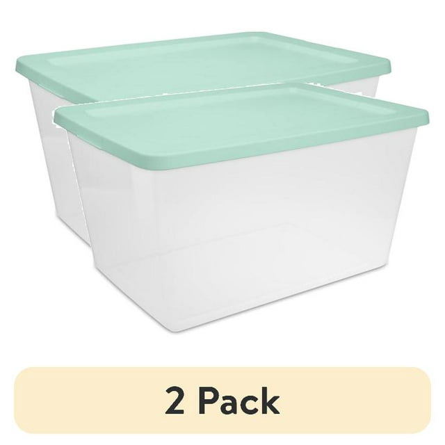 (16 pack) Sterilite 58 Quart Storage Box, Clear Plastic Storage Bin ...