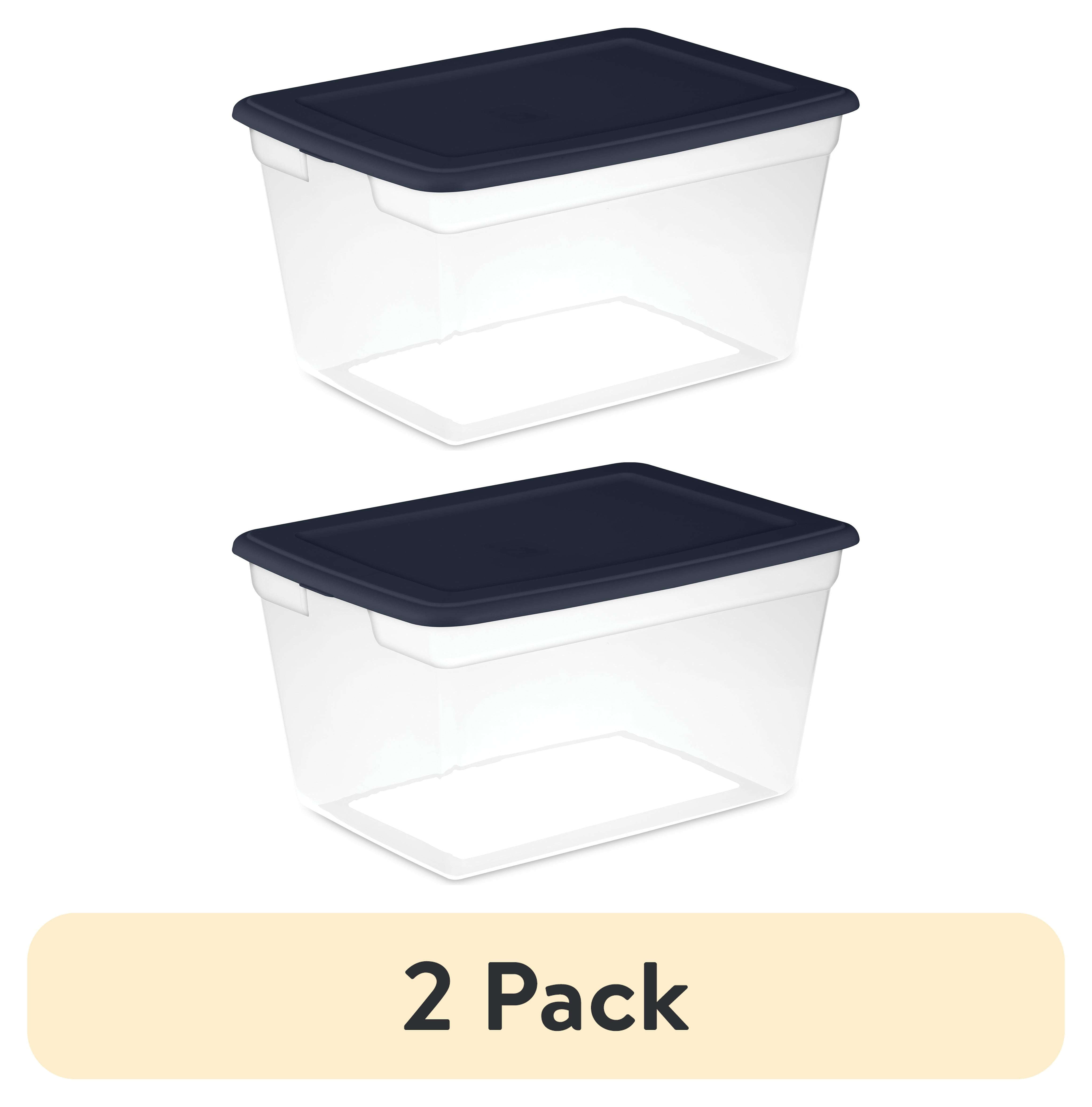 (2 pack) Sterilite 58 Qt. Storage Box Plastic, Blue Cove - Walmart.com