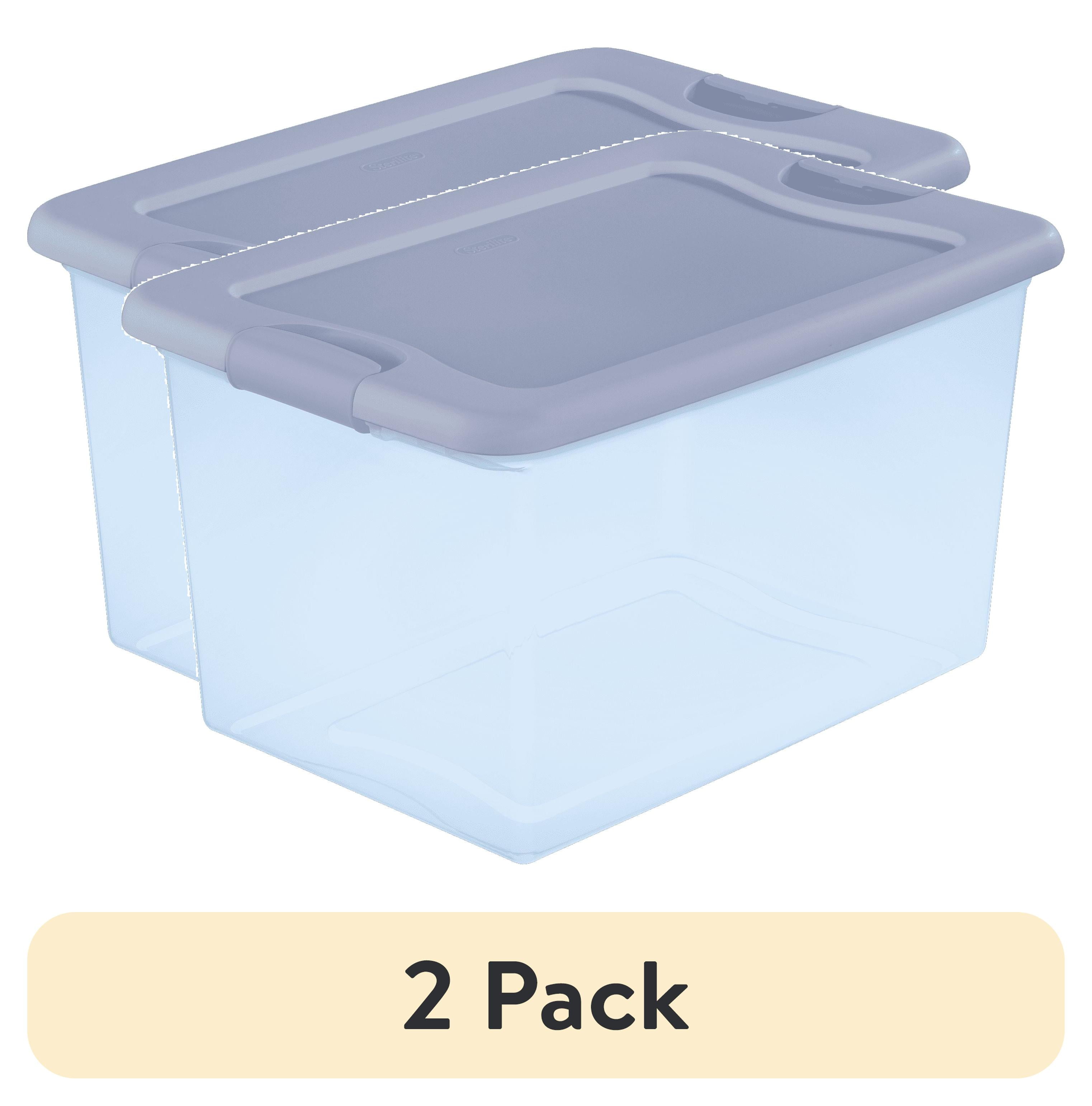 (2 pack) Sterilite 64 Quart Latching Box, Clear Plastic Storage Bin ...