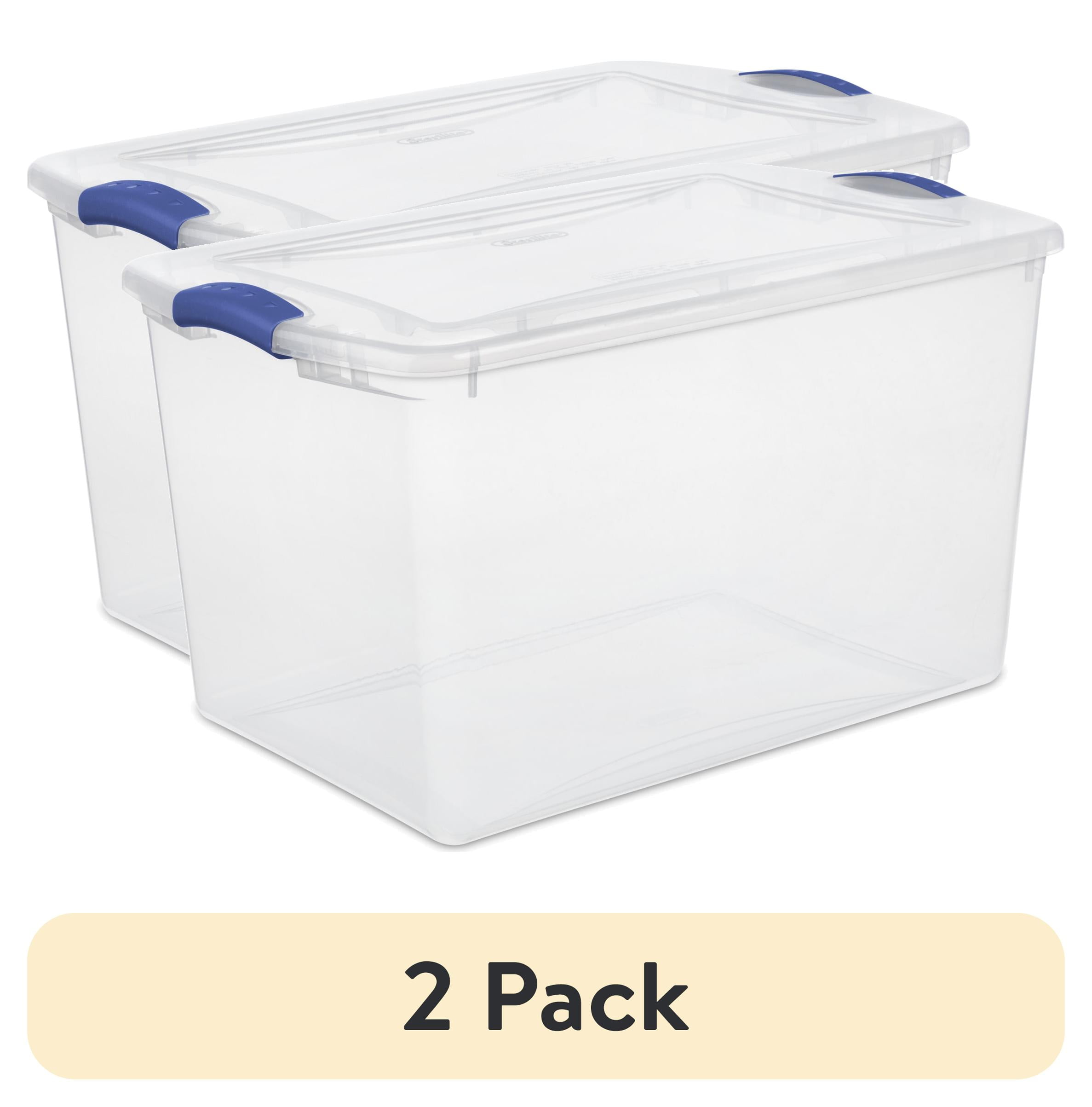 (2 pack) Sterilite Large Storage Bin, 66 Quart Clear Plastic Storage ...