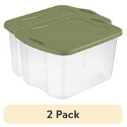 Sterilite 18 Gallon Green Stackable Storage Tote with Handles, Bulk ...