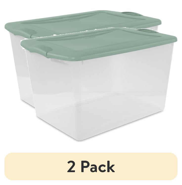 (2 pack) Sterilite Large Storage Bin, 66 Quart Clear Plastic Storage ...