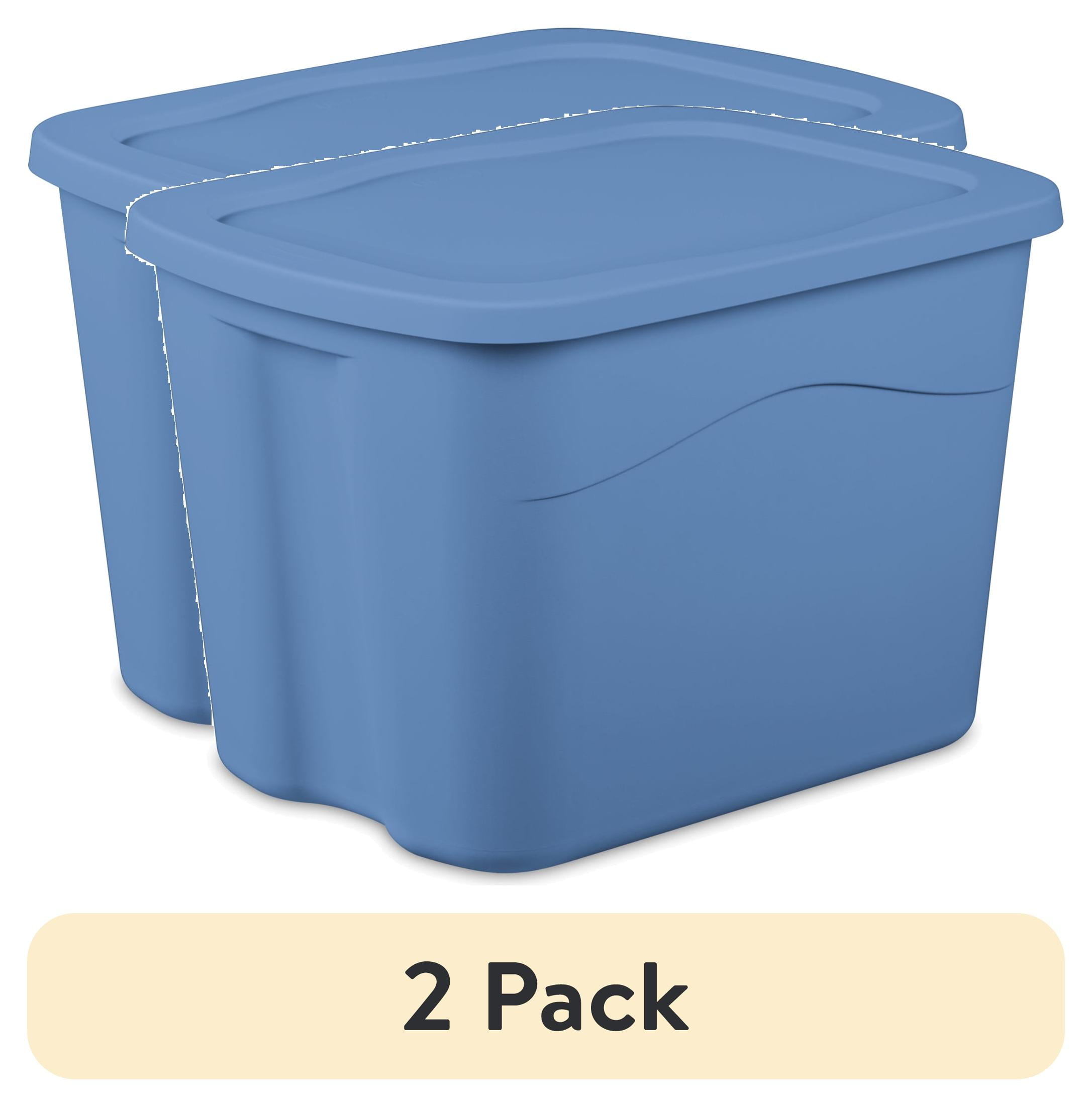 (2 pack) Sterilite Storage Bin, 18 Gallon Plastic Storage Container ...