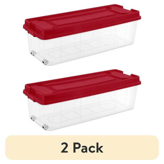 (2 pack) Sterilite Tree Box, Extra Large Clear Storage Bin with Latch ...