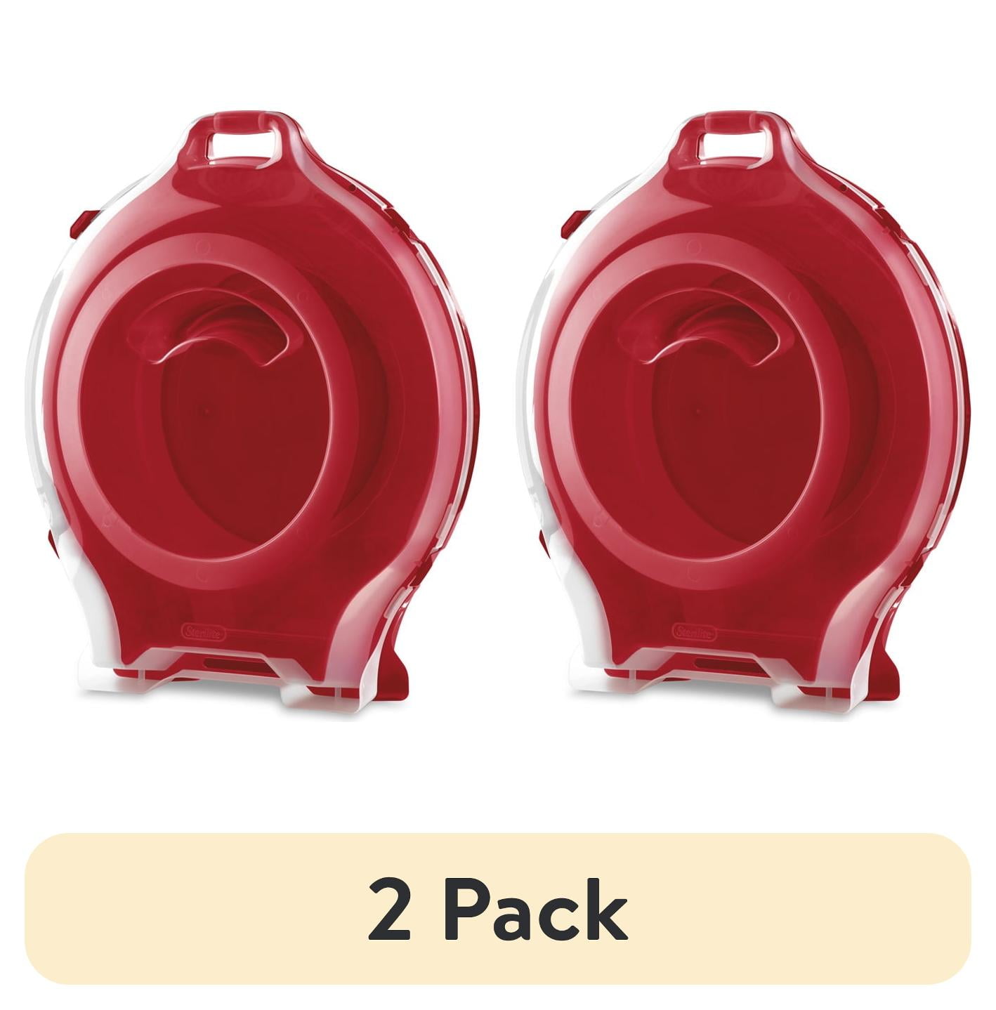 (2 pack) Sterilite Plastic Wreath Box Red, Holiday Décor Organizer ...