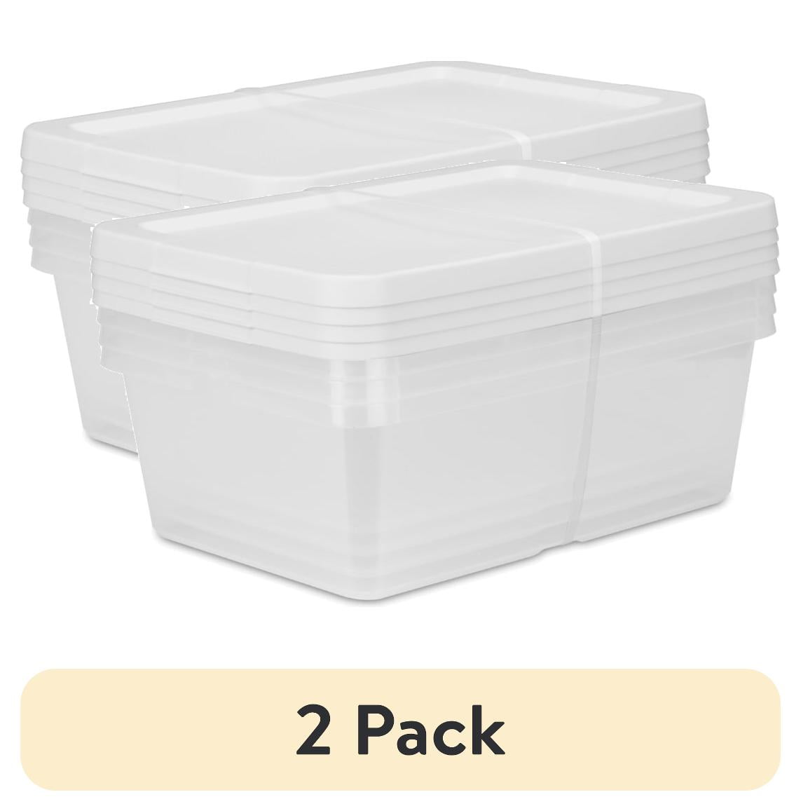 (2 pack) Sterilite Set of (4) 12 Qt. Storage Boxes Plastic Adult, White ...