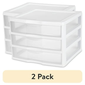 Sterilite White 3 Drawer Unit, Countertop Organizer with Modular ...