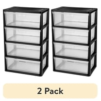 Sterilite Wide 3 Drawer Tower, Plastic Storage Organizer with Removable ...